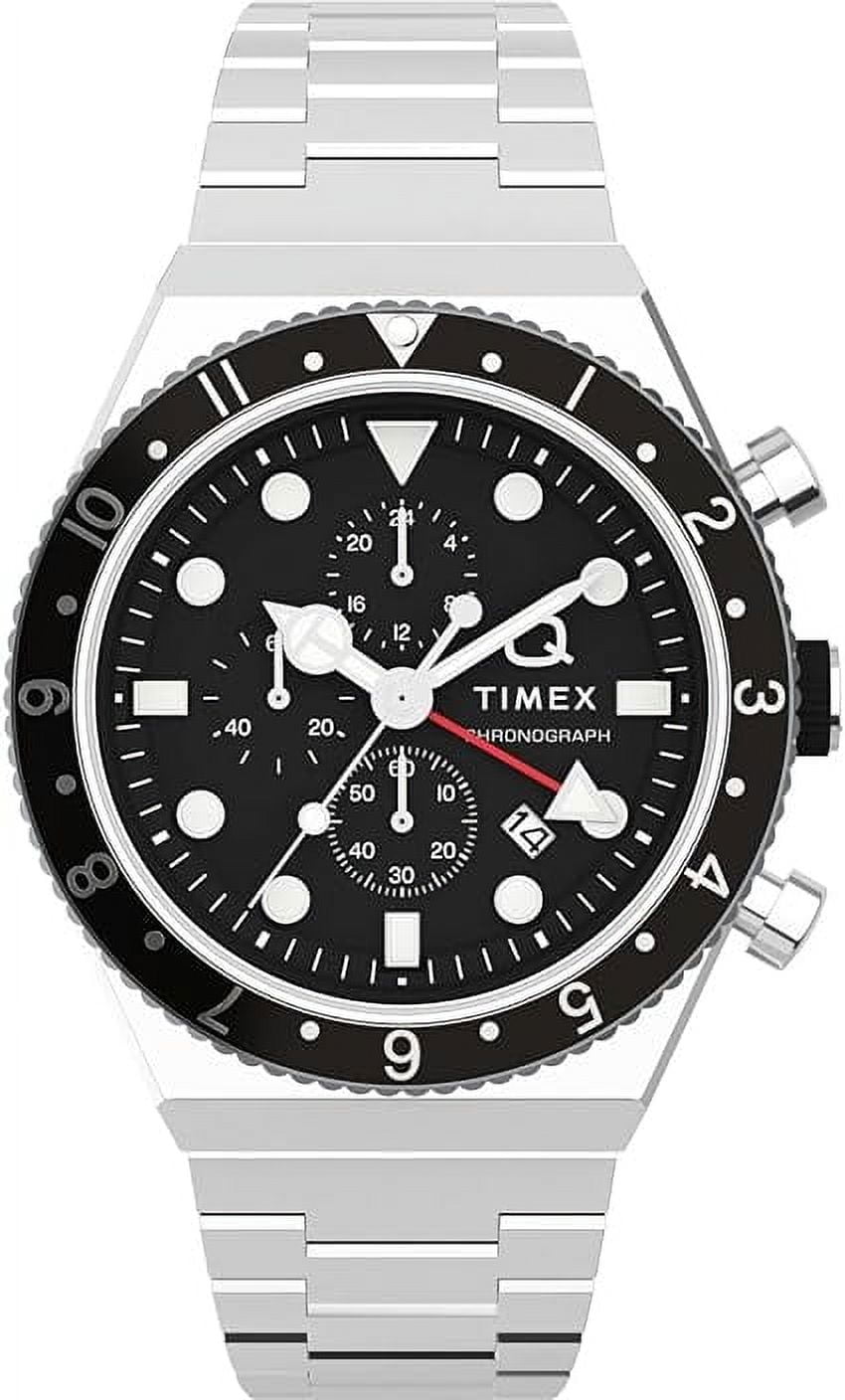 Men's Timex Q Three Time Zone Chronograph 40mm Watch TW2V69800 - Walmart.com