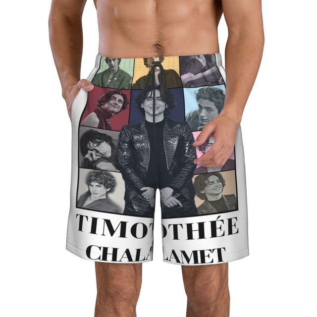 Men's Timothee Chalamet Swim Trunks Quick Dry Bathing Suits Holiday ...