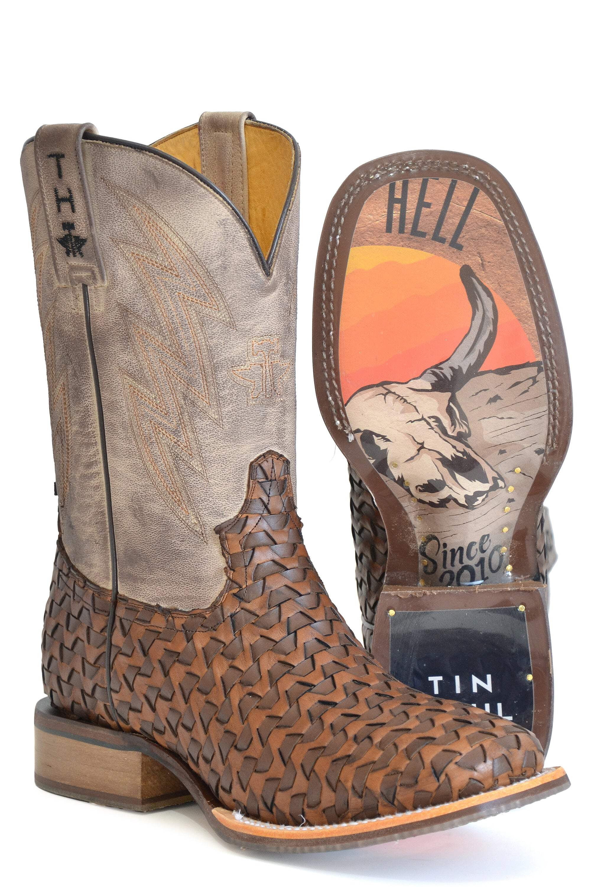 Men's Tin Haul Ripples Boots with Raisin' Hell Sole Handcrafted Tan ...