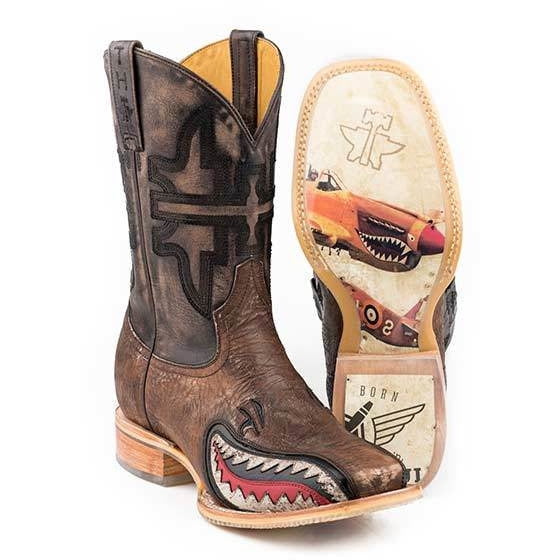 Men's Tin Haul Warhawk Bullhide Boots Handcrafted Brown - Walmart.com