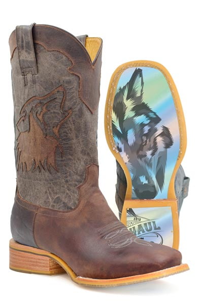 Men's Tin Haul Wolf Boots with Holo-Wolf Sole Handcrafted Brown ...