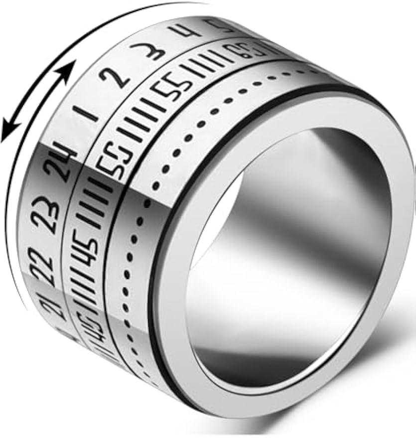 Men's Titanium Steel Anxiety Rings 14mm Width Fidget Rings for Anxiety ...
