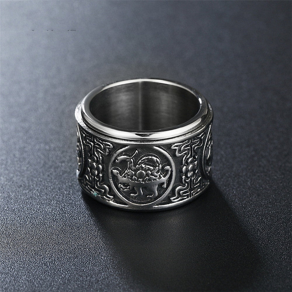 Men's Titanium Steel Cast Ring Turning Ring - Walmart.com