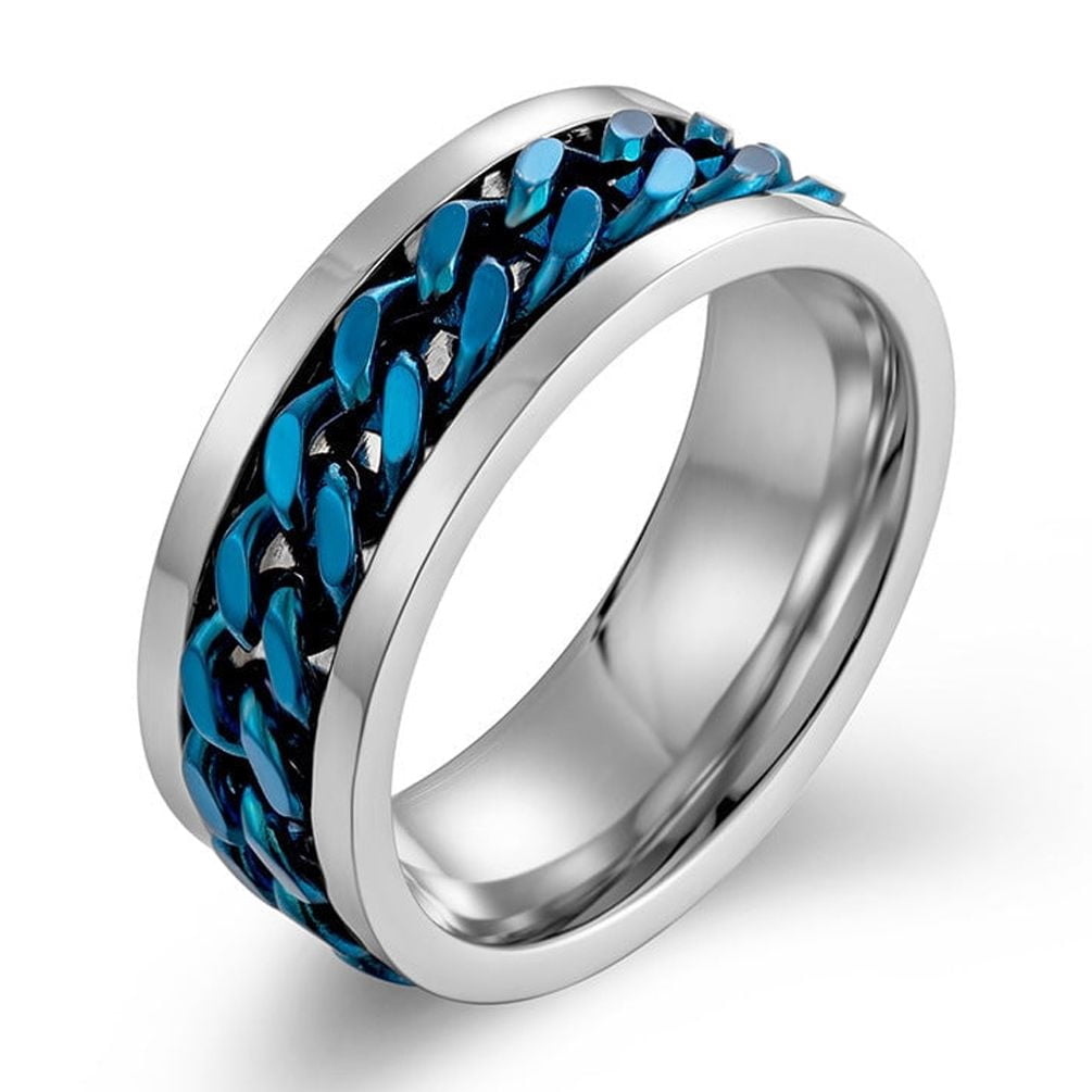 Men's Titanium Steel Chain Turn Ring - Walmart.com