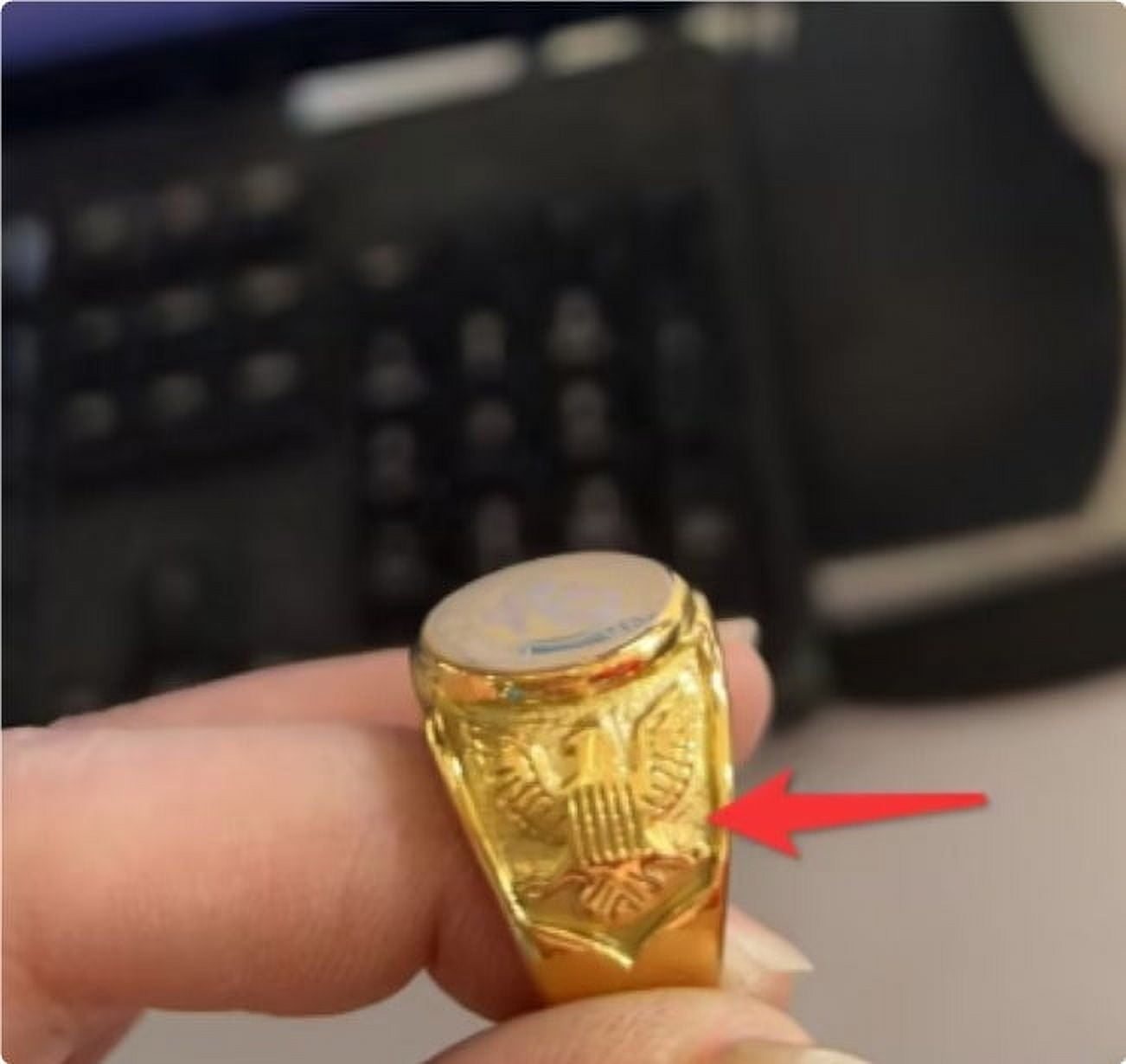 Men's Titanium Steel Ring US Army Badge Soldier Ring Eagle Logo Ring ...