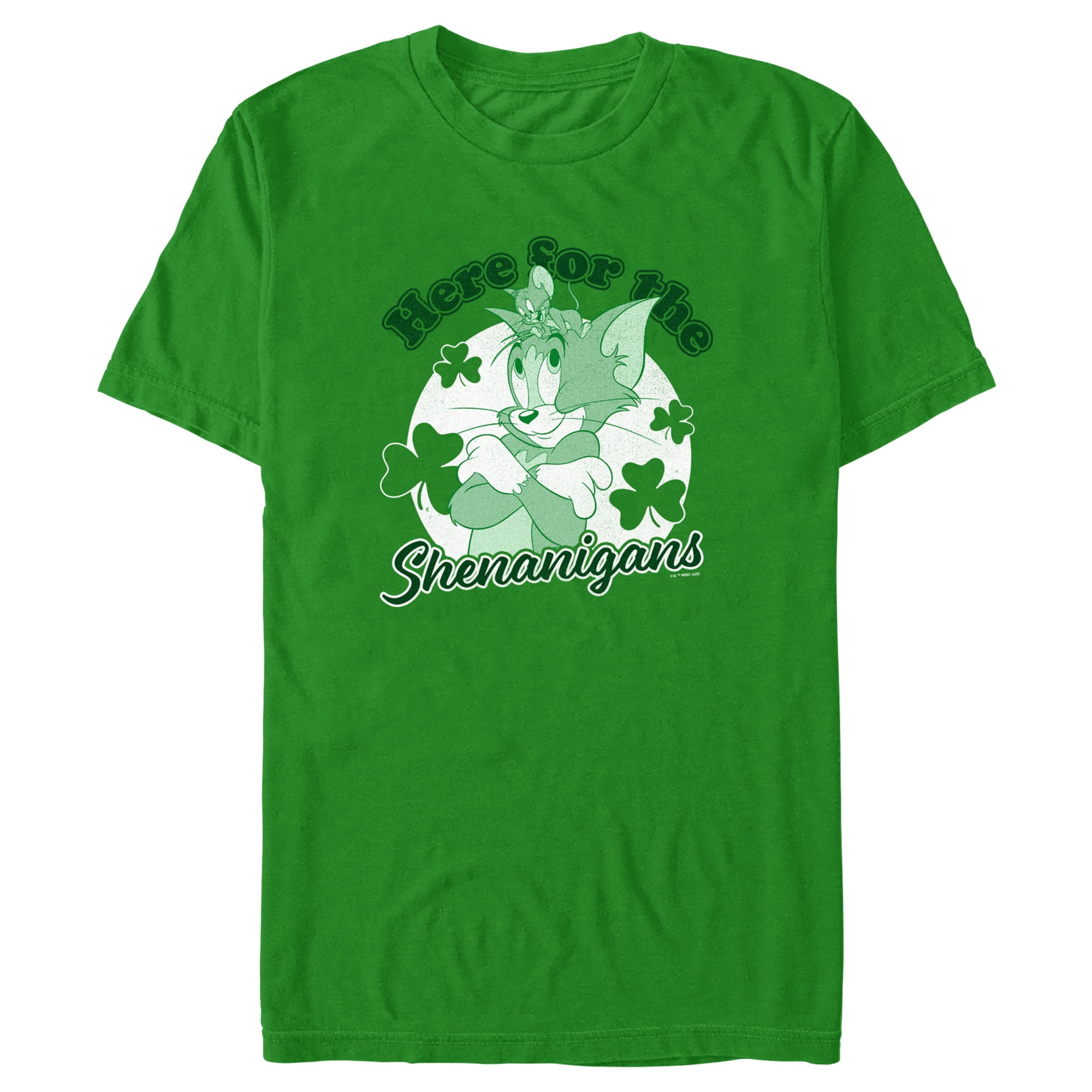 Men's Tom and Jerry Here for the Shenanigans Graphic Tee Kelly Green X ...