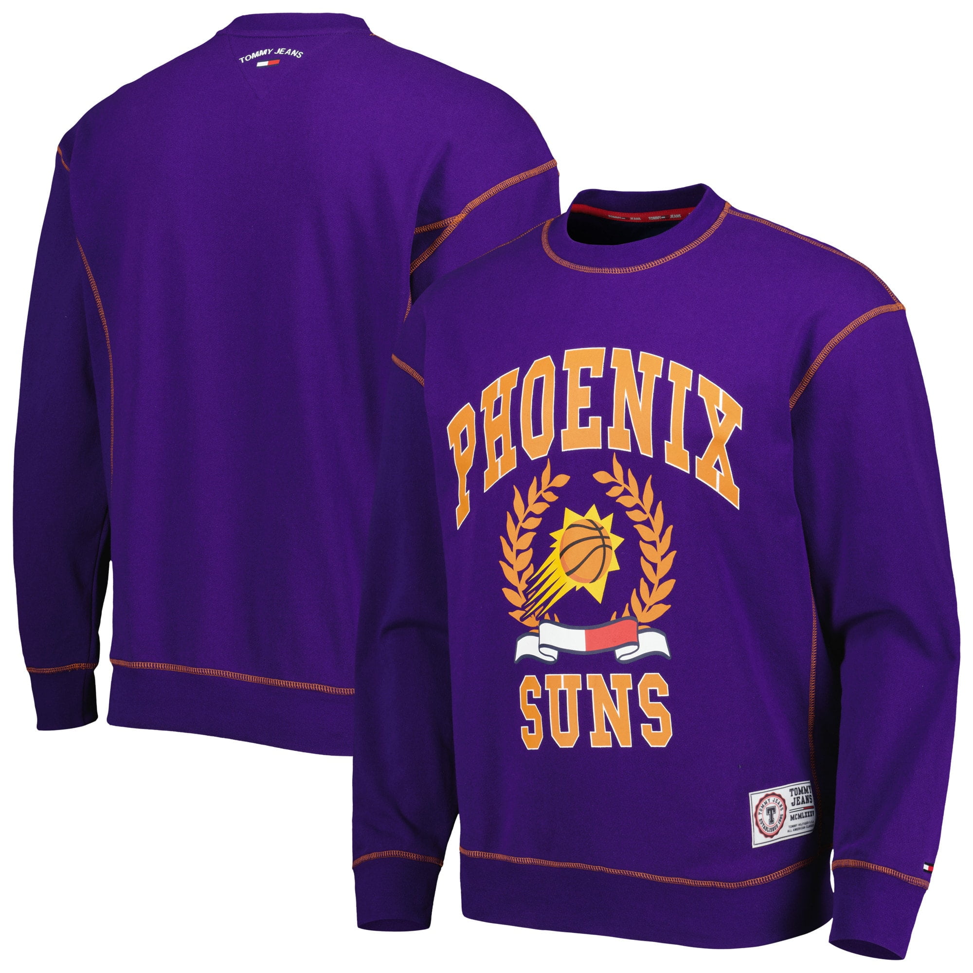Men's Tommy Jeans Purple Phoenix Suns Peter French Terry Pullover Crew ...