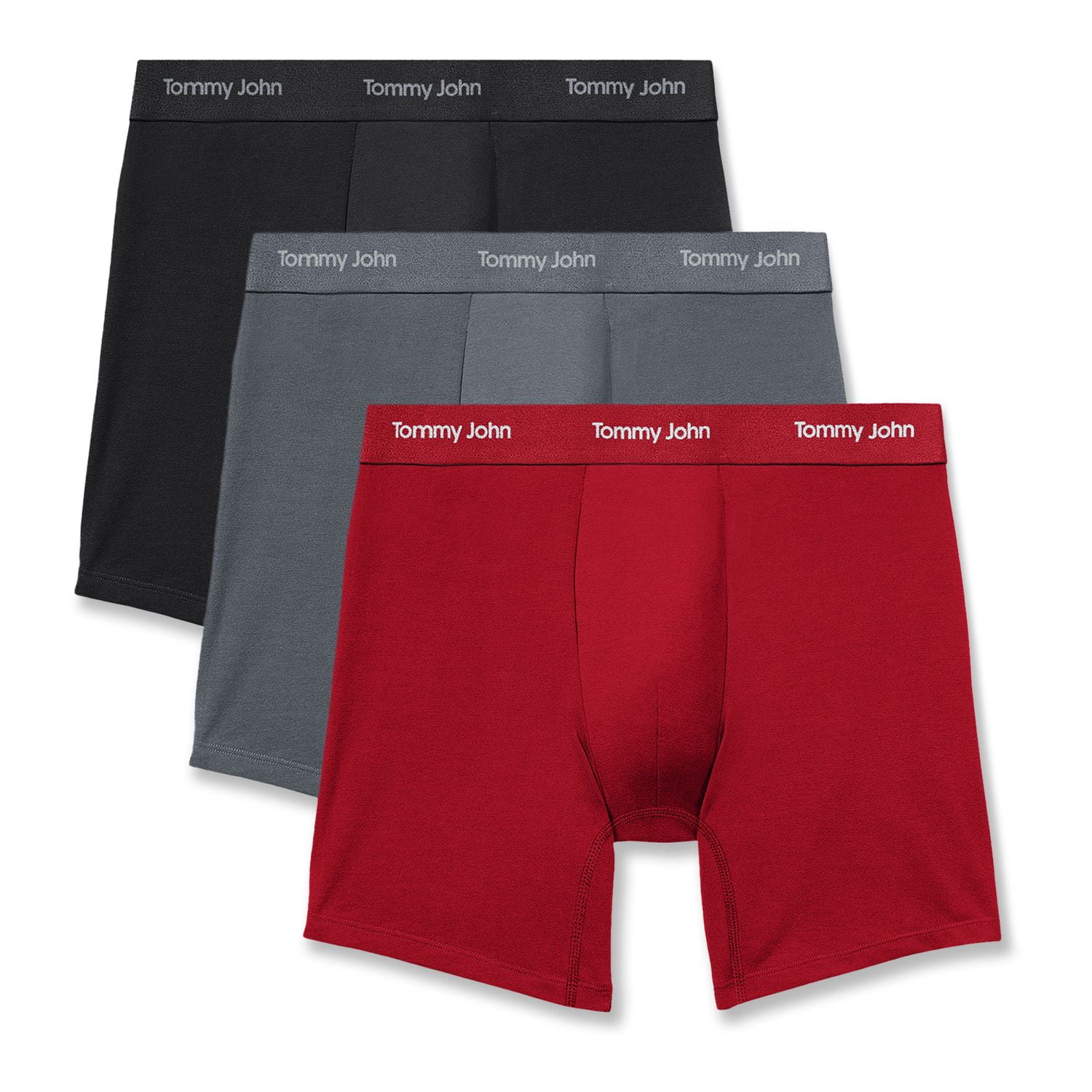 Men's Tommy John 3-Pack Luxe Modal Boxer Briefs Color: Black Turbulence Red Size: L - Walmart.com