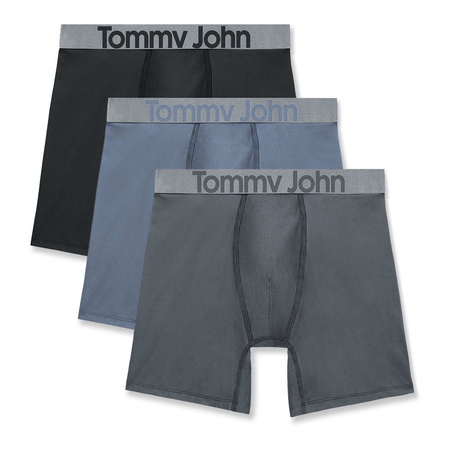 Men's Tommy John 3-Pack Sport Boxer Briefs Color: Black Turb Monument Size: S - Walmart.com