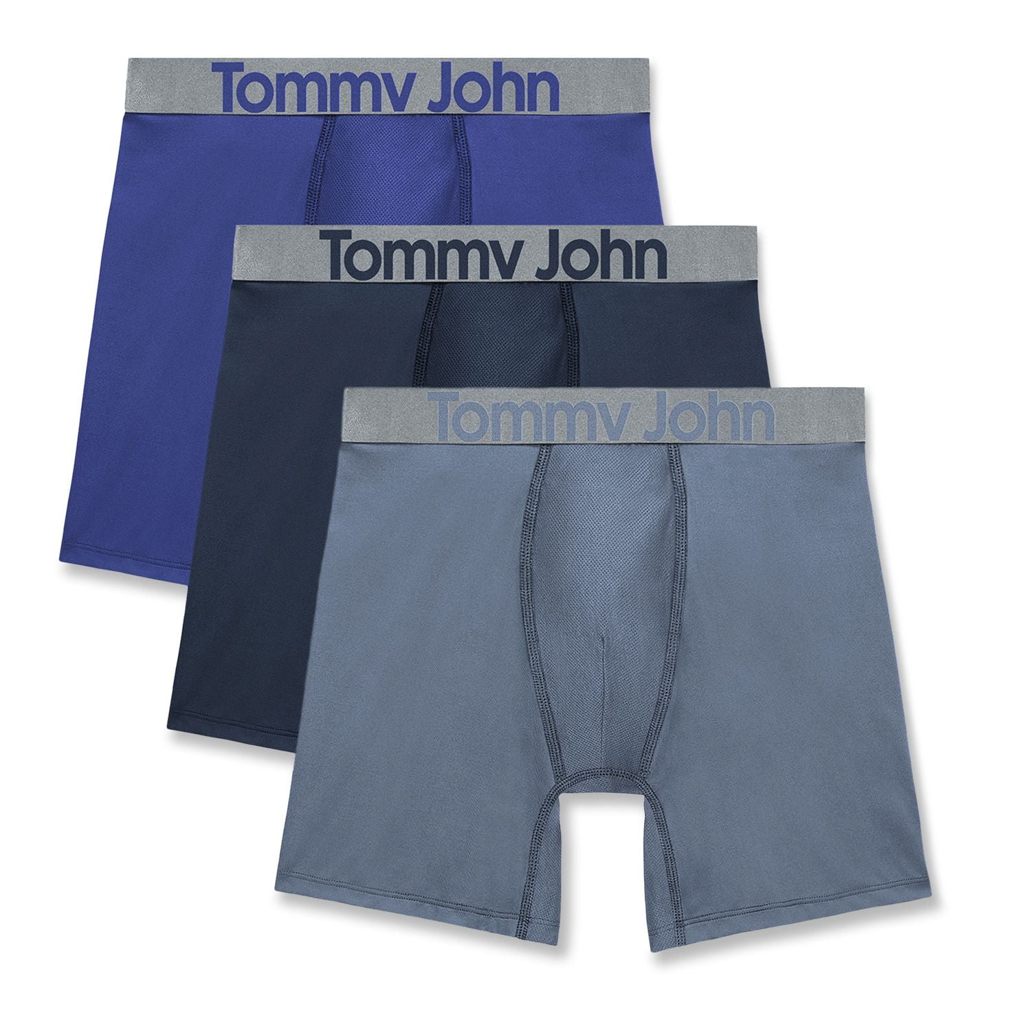 Men's Tommy John 3-Pack Sport Boxer Briefs Color: Blue Quartz Blues ...