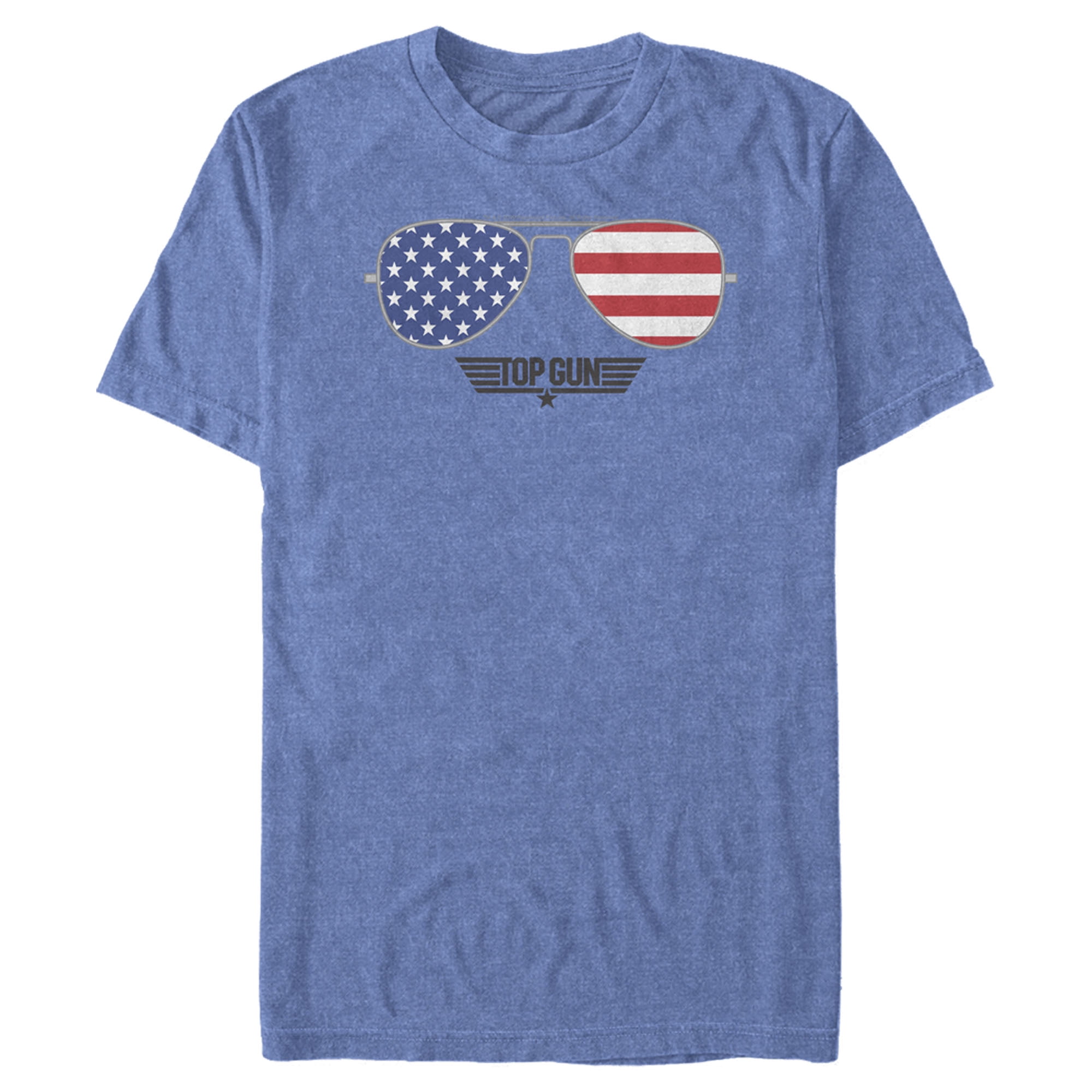 Men's Top Gun American Flag Aviator Sunglasses Logo Graphic T-Shirt ...