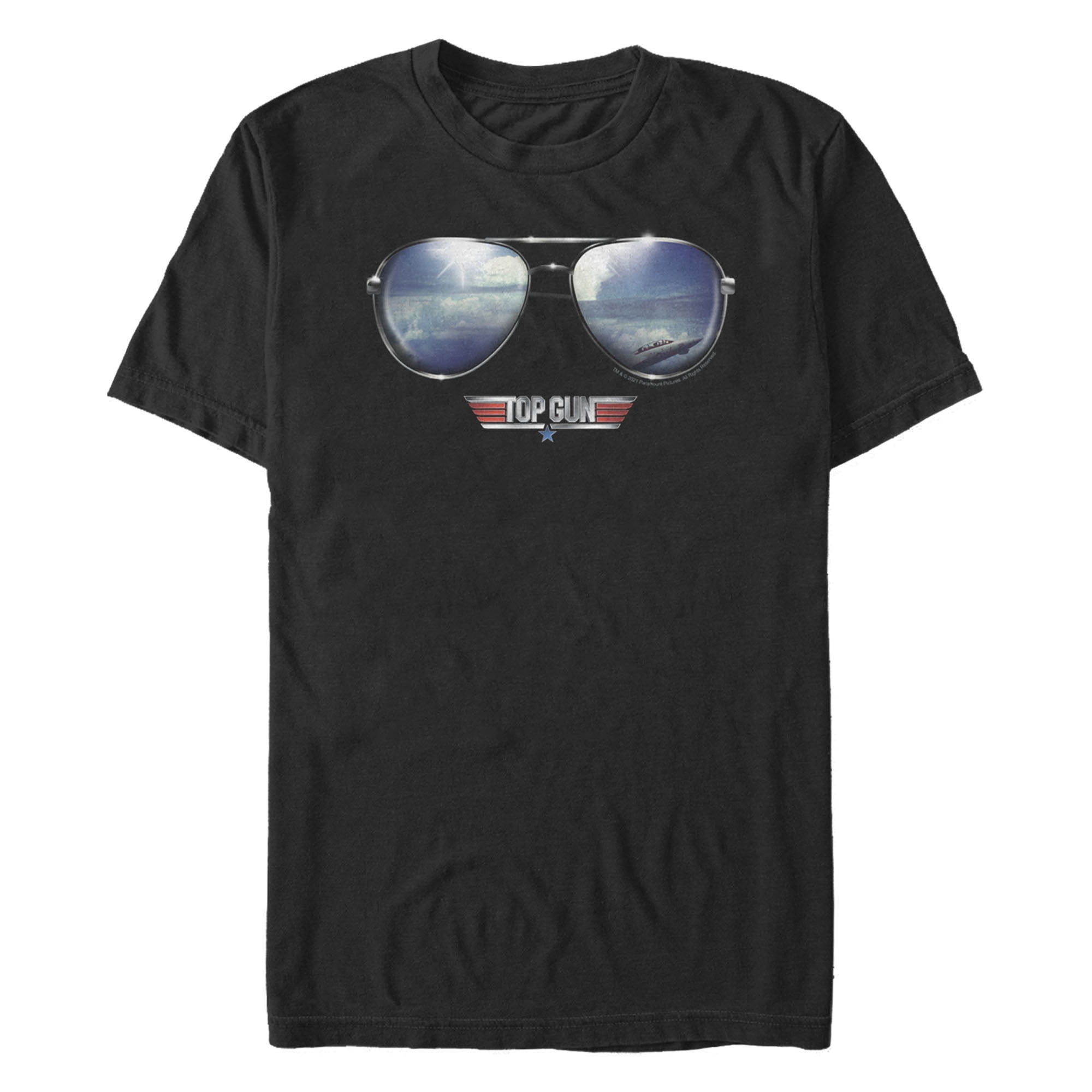 Men's Top Gun Aviator Sunglasses Reflection Logo Graphic T-Shirt ...