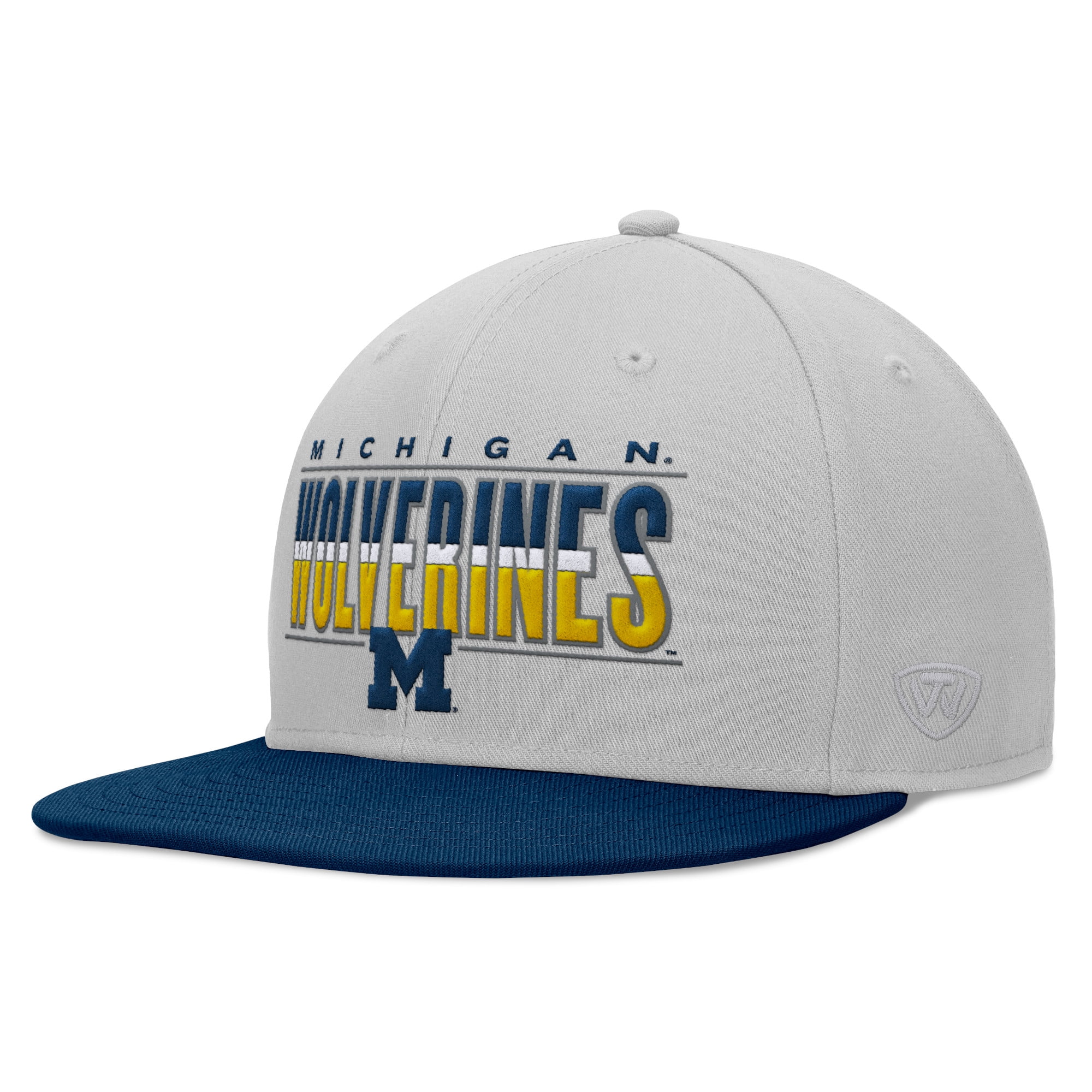 Men's Top of the World Gray Michigan Wolverines Hudson Snapback Hat ...