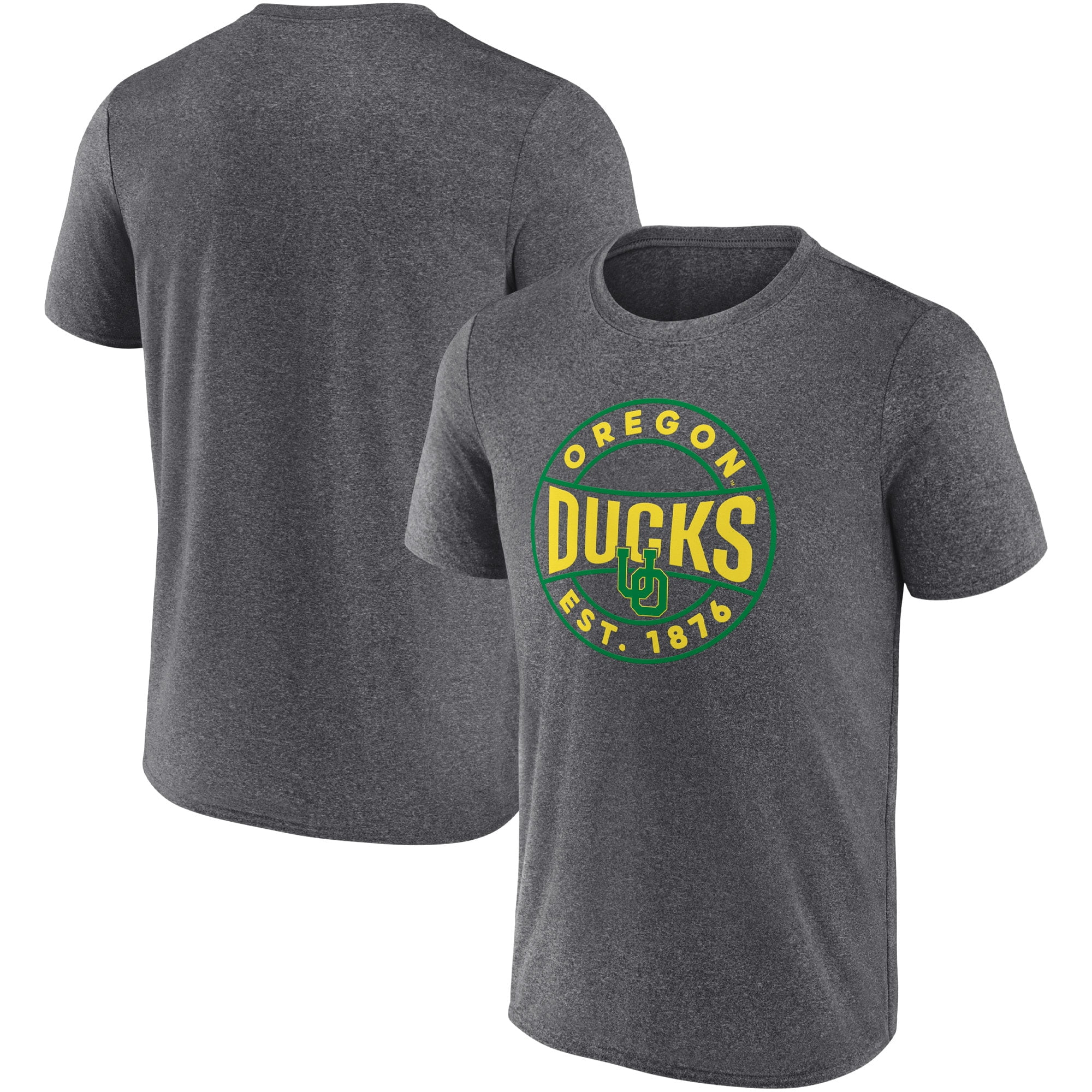 Men's Top of the World Heathered Charcoal Oregon Ducks Out Work T-Shirt ...