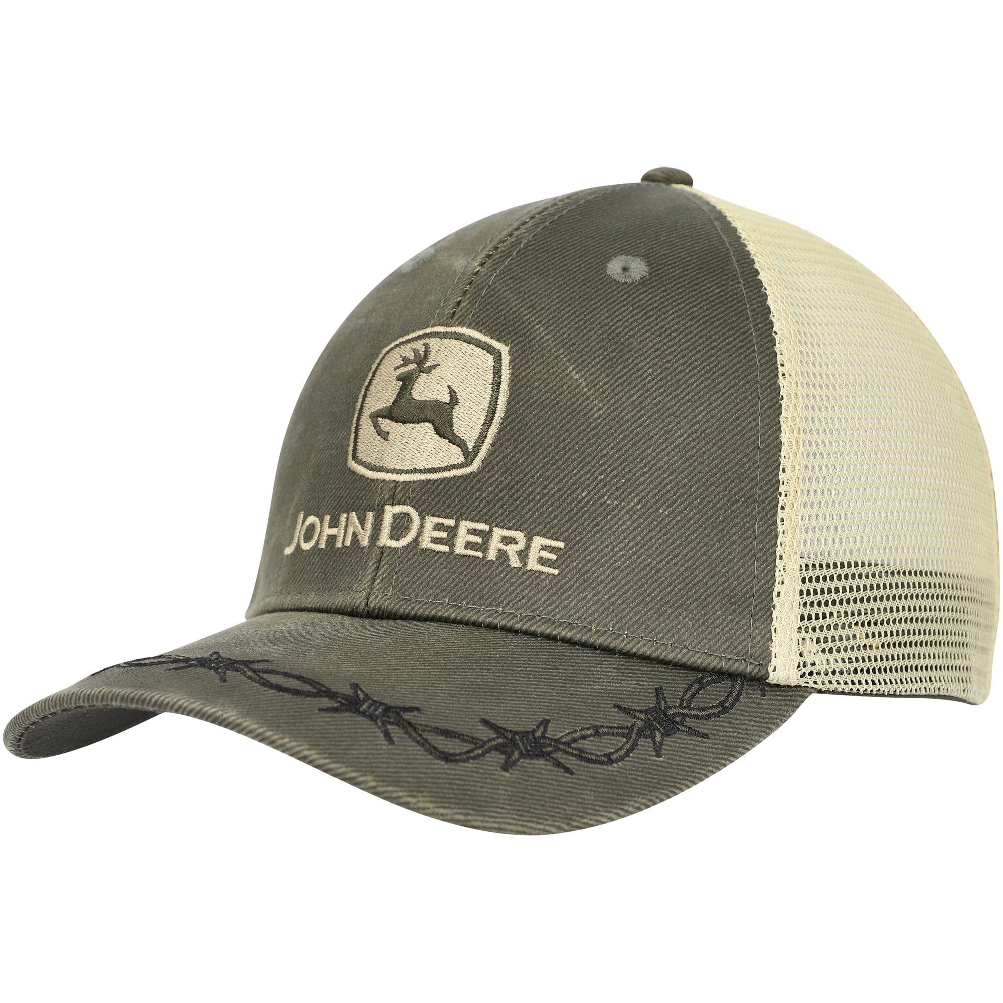 Men's Top of the World Olive John Deere Classic Oil Skin Trucker ...
