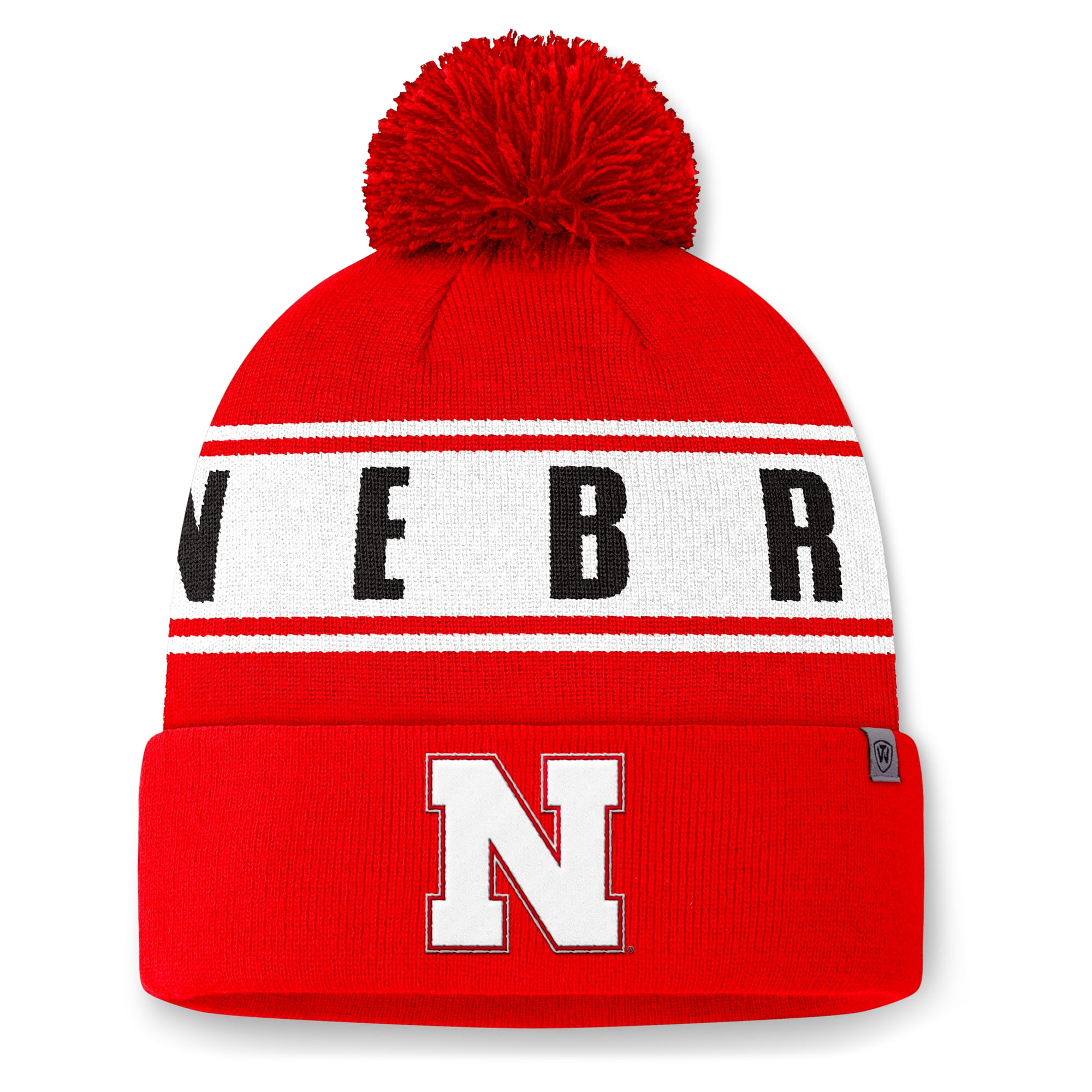 Men's Top of the World Scarlet Nebraska Huskers Slash Cuffed Knit Hat ...