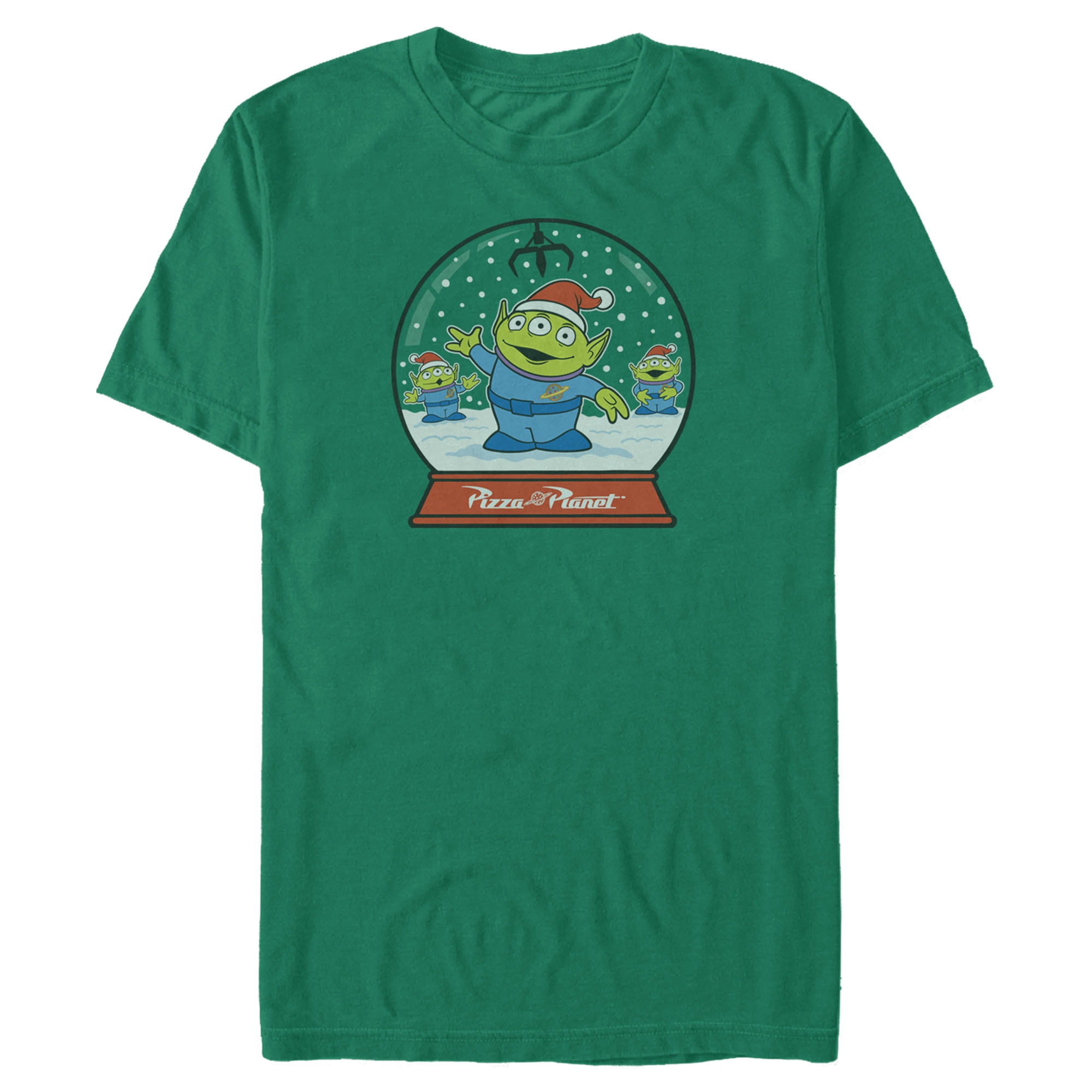 Men's Toy Story Christmas Alien Snow Globe Graphic Tee Kelly Green 2X ...