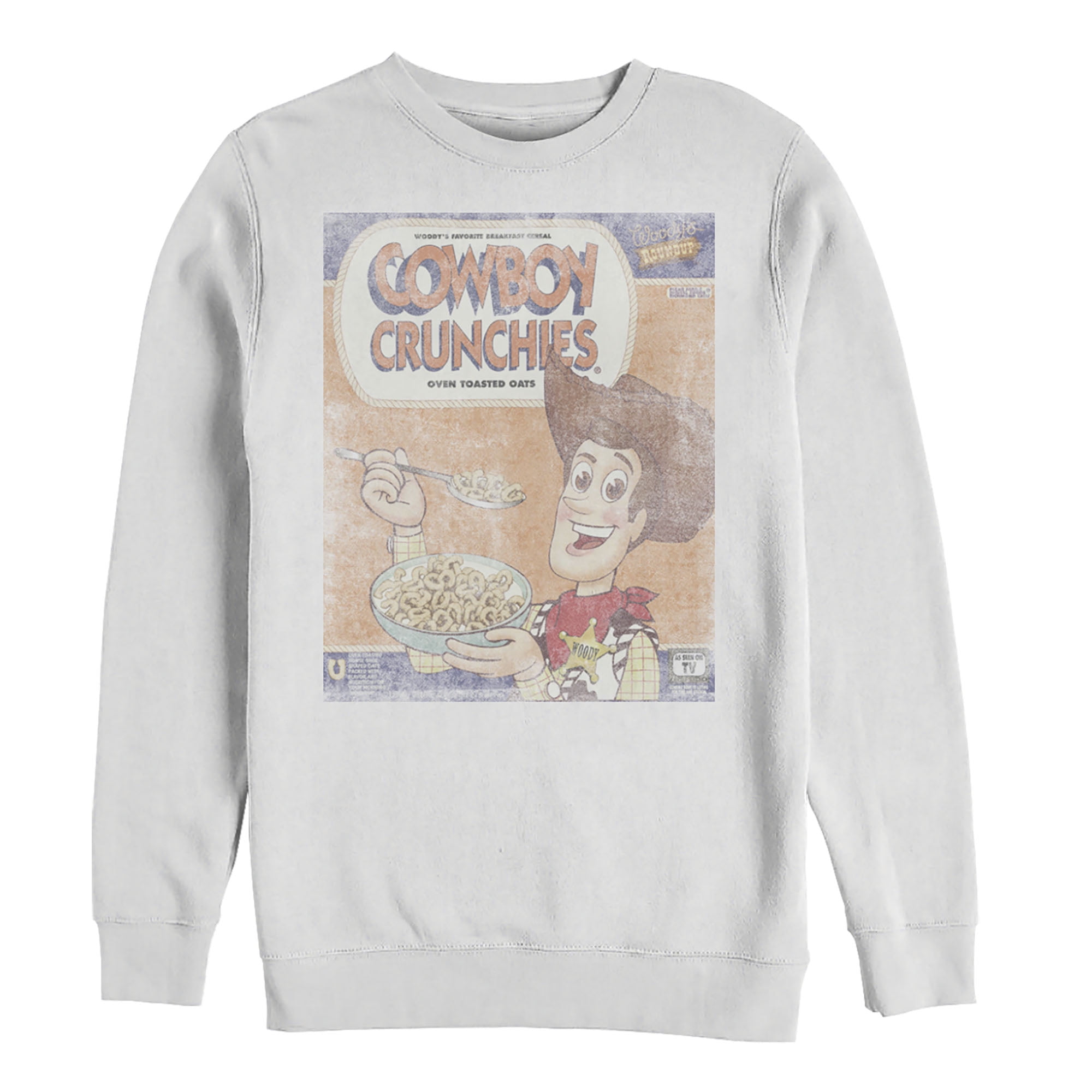 Men's Toy Story Vintage Cowboy Crunchies Cereal Sweatshirt White Medium ...