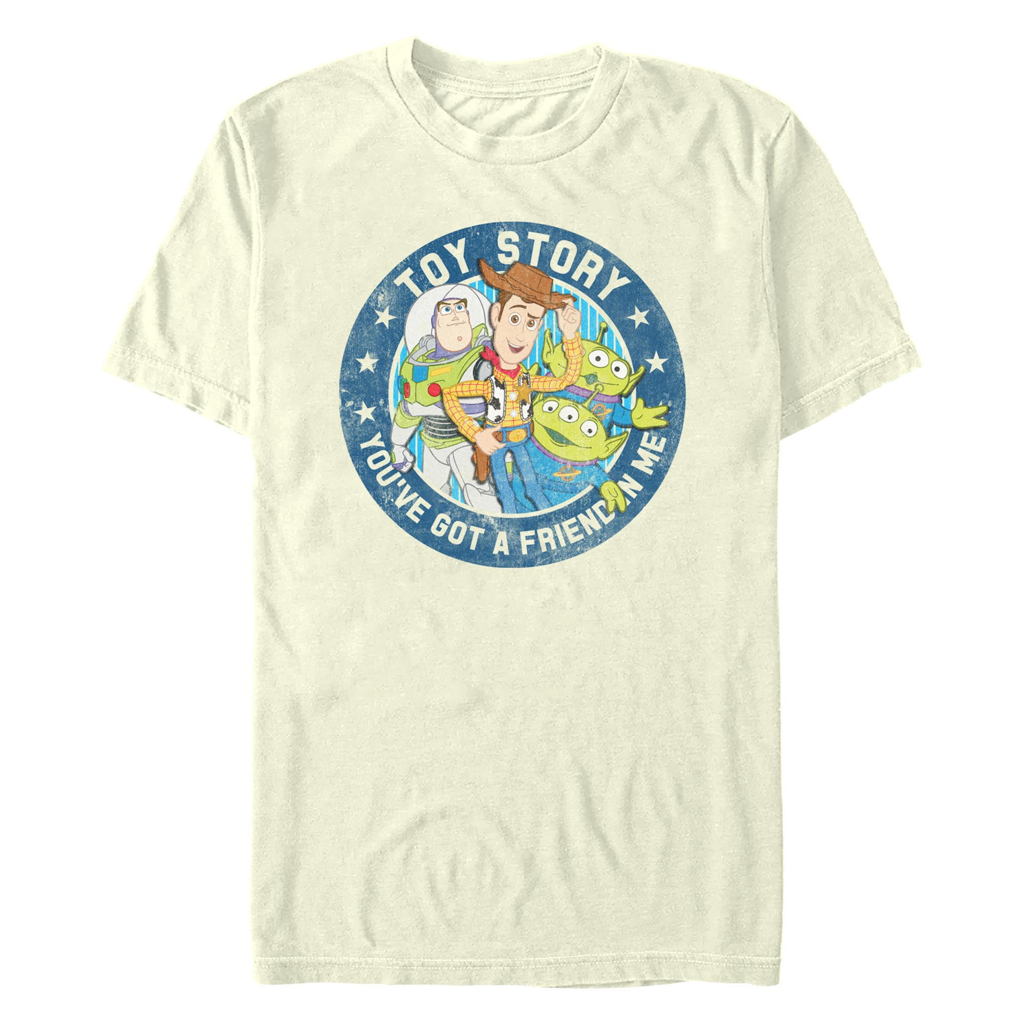 Men's Toy Story You've Got a Friend in Me Distressed Badge Graphic T ...
