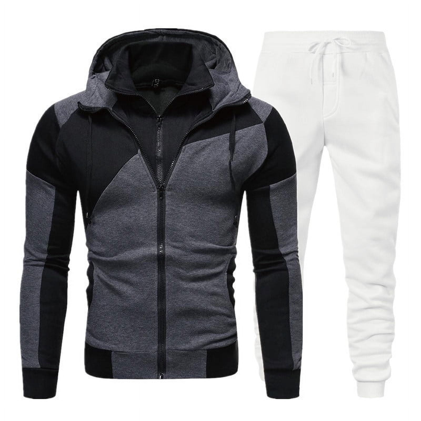 Men's Tracksuit Athletic Zipper Pockets Casual Sports Jogging Sweatsuit ...