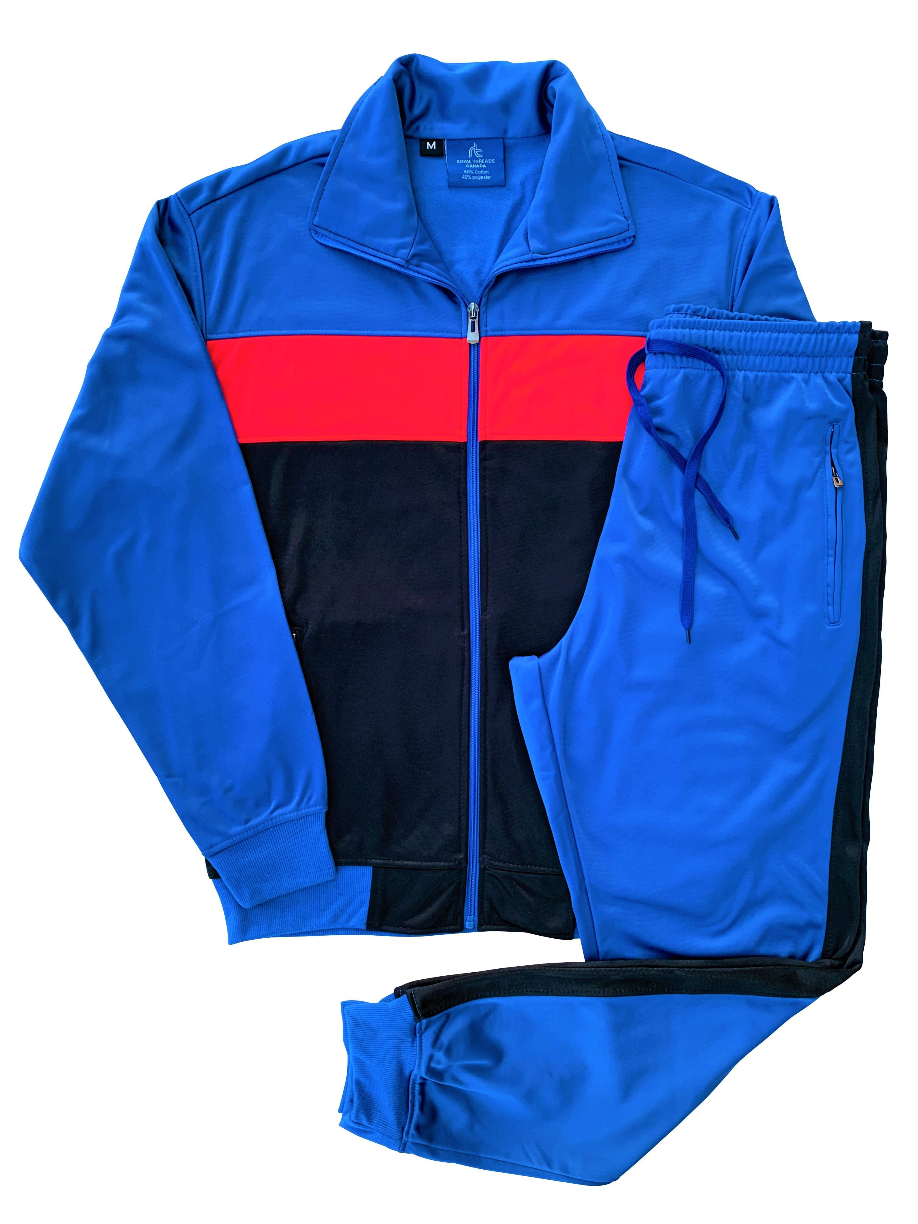 Men's Tracksuit Coral Blocks Jogger Track Jacket & Trackpants Outfit ...