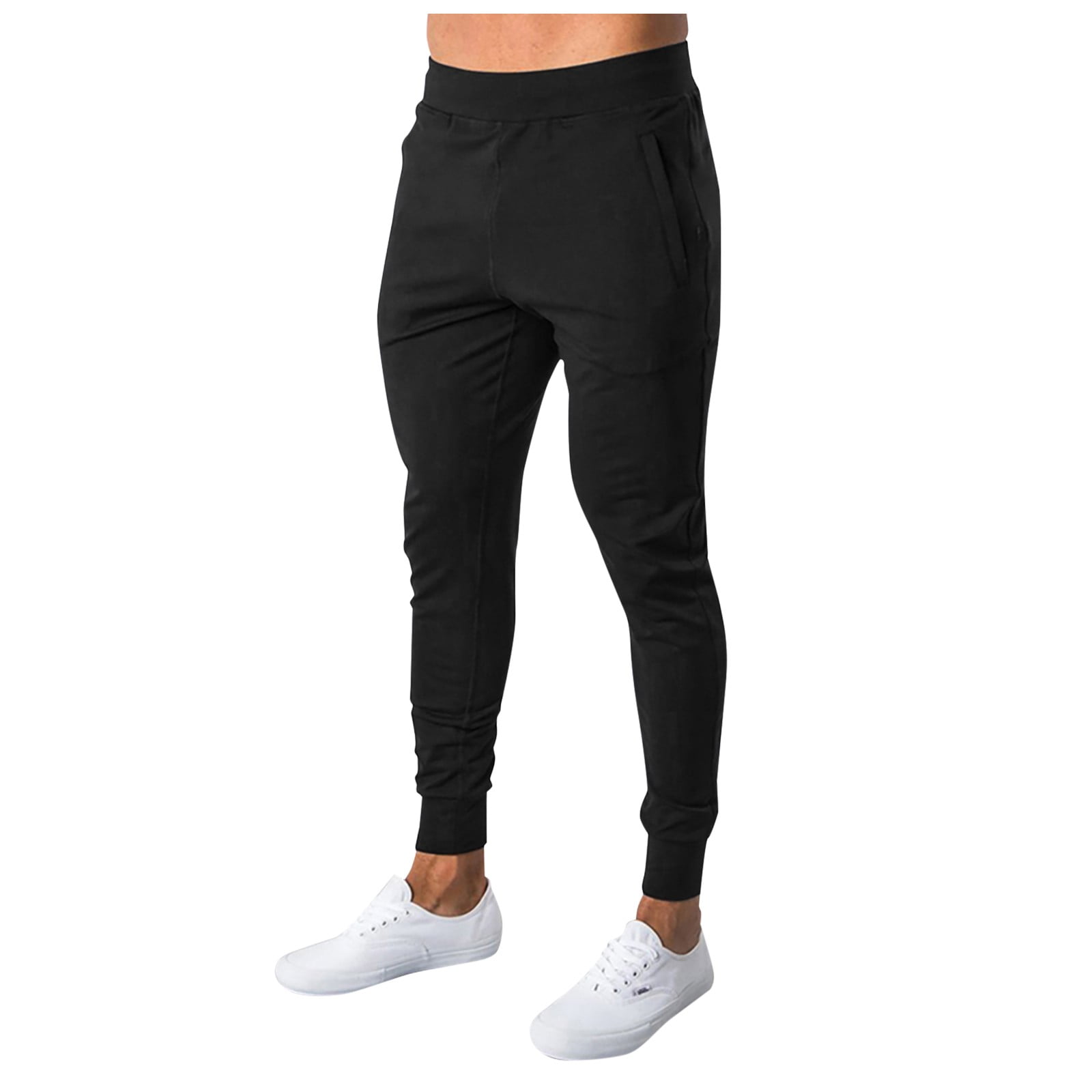 Men's Tracksuit Pants Stretch Slim Foot Fitness Training Running Pants ...