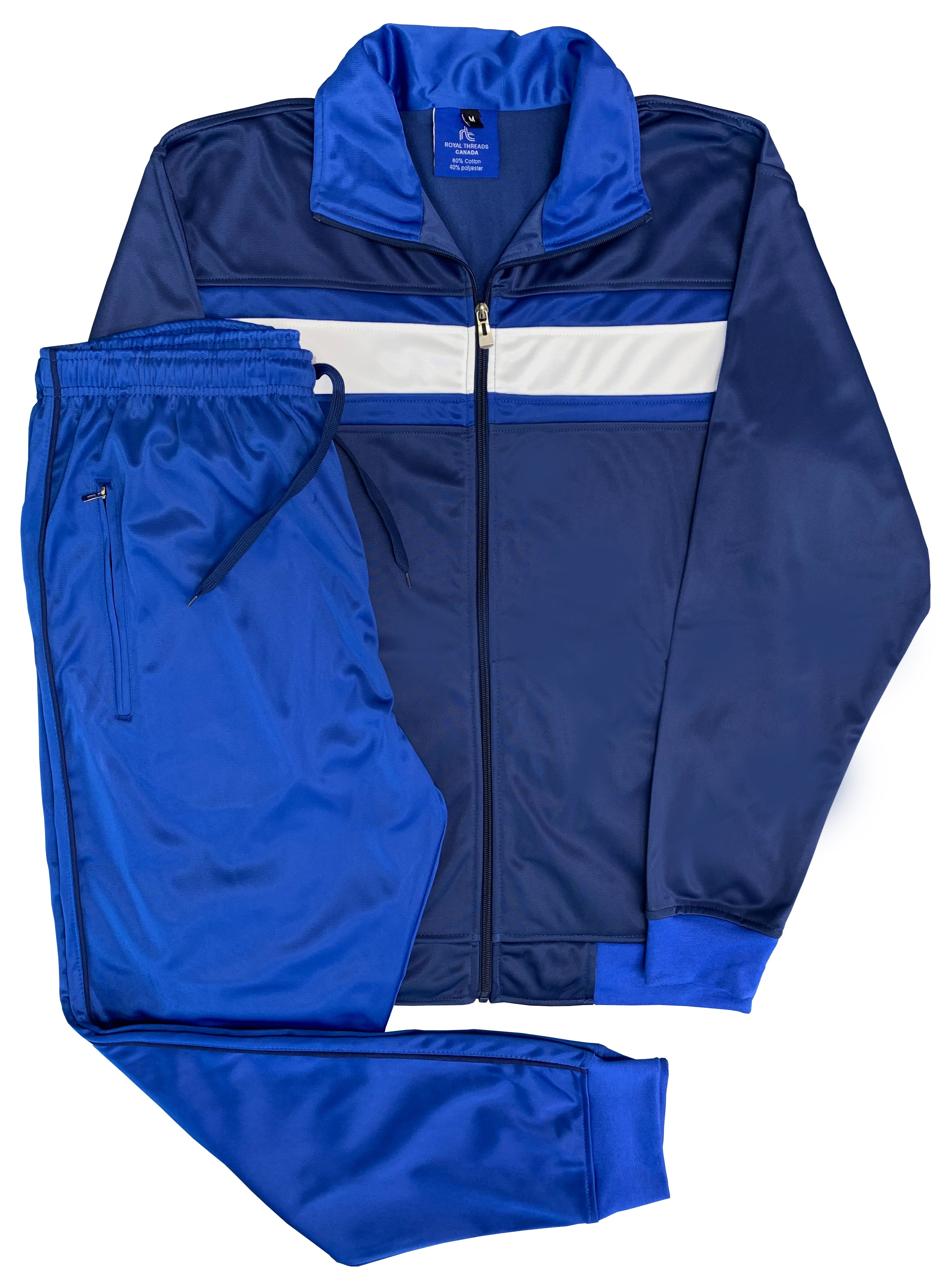Men's Tracksuit contrast Color 2-piece Set - Walmart.com