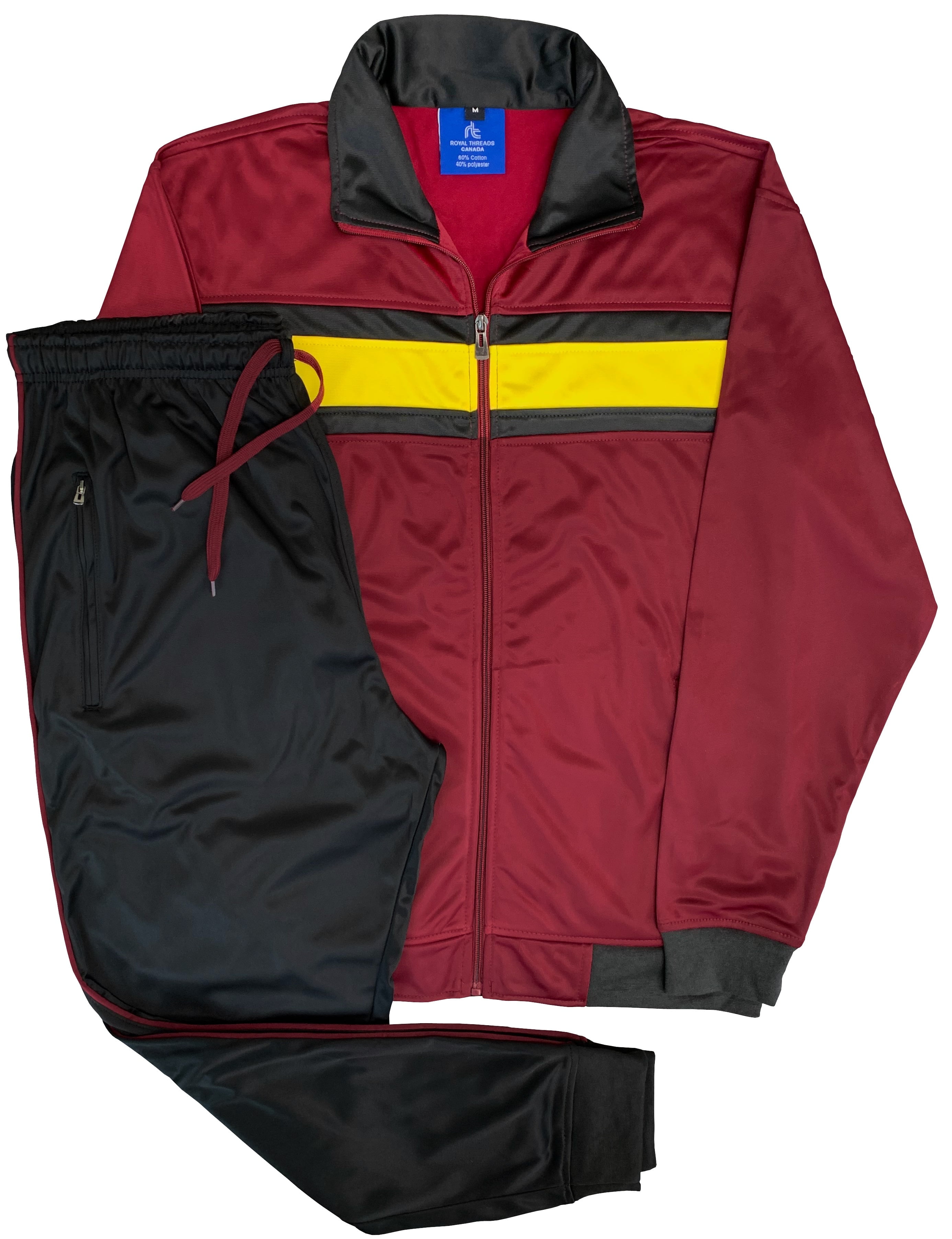 Men's Tracksuit contrast Color 2-piece Set - Walmart.com