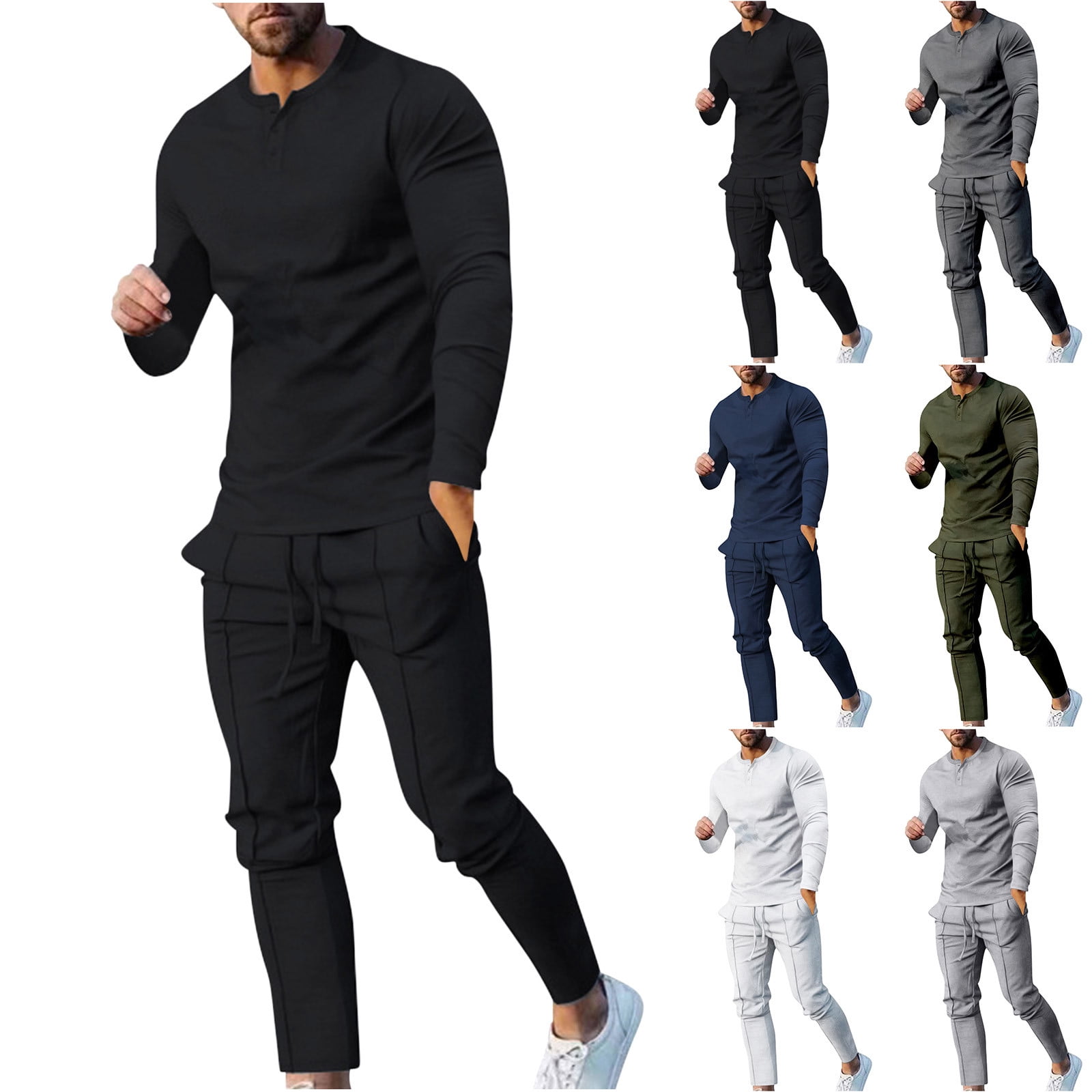 Men's Tracksuits 2 Piece Casual Athletic Jogging Outfits Long Sleeve ...