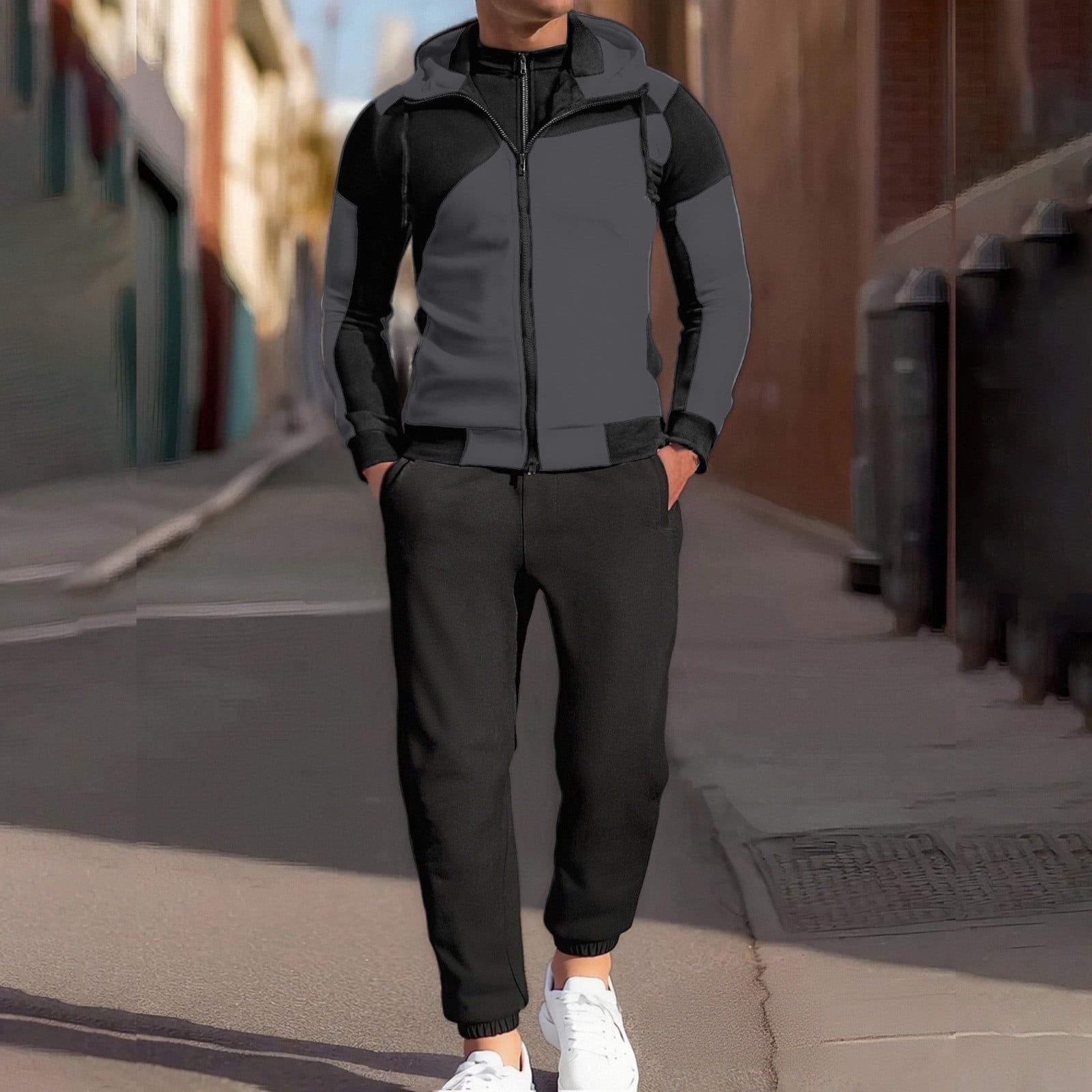 Letdown Men's Casual Active Tracksuits 2 Piece Long Sleeve Full-zip ...