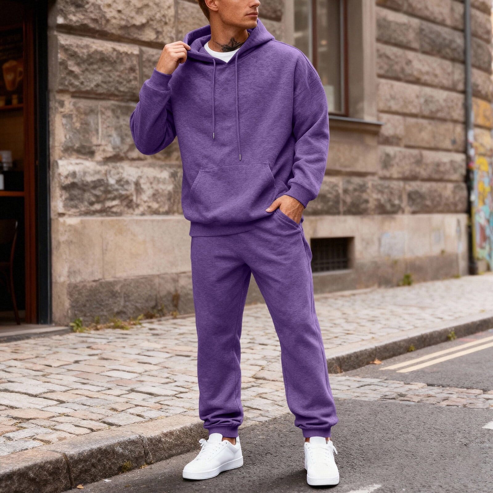 Men's Tracksuits Sweatsuit 2 Piece Sets Outfits Matching Casual Hoodies ...