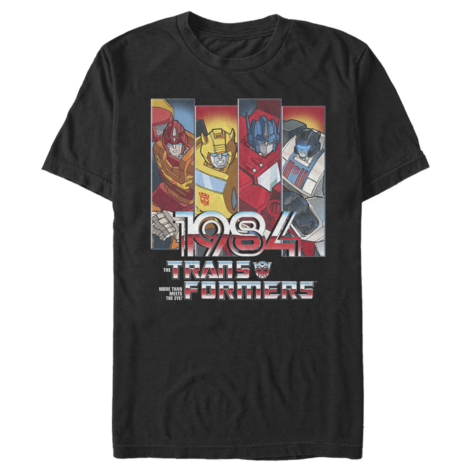Transformers Men's Autobots 1984 Graphic Tee, Optimus Prime & Bumblebee ...