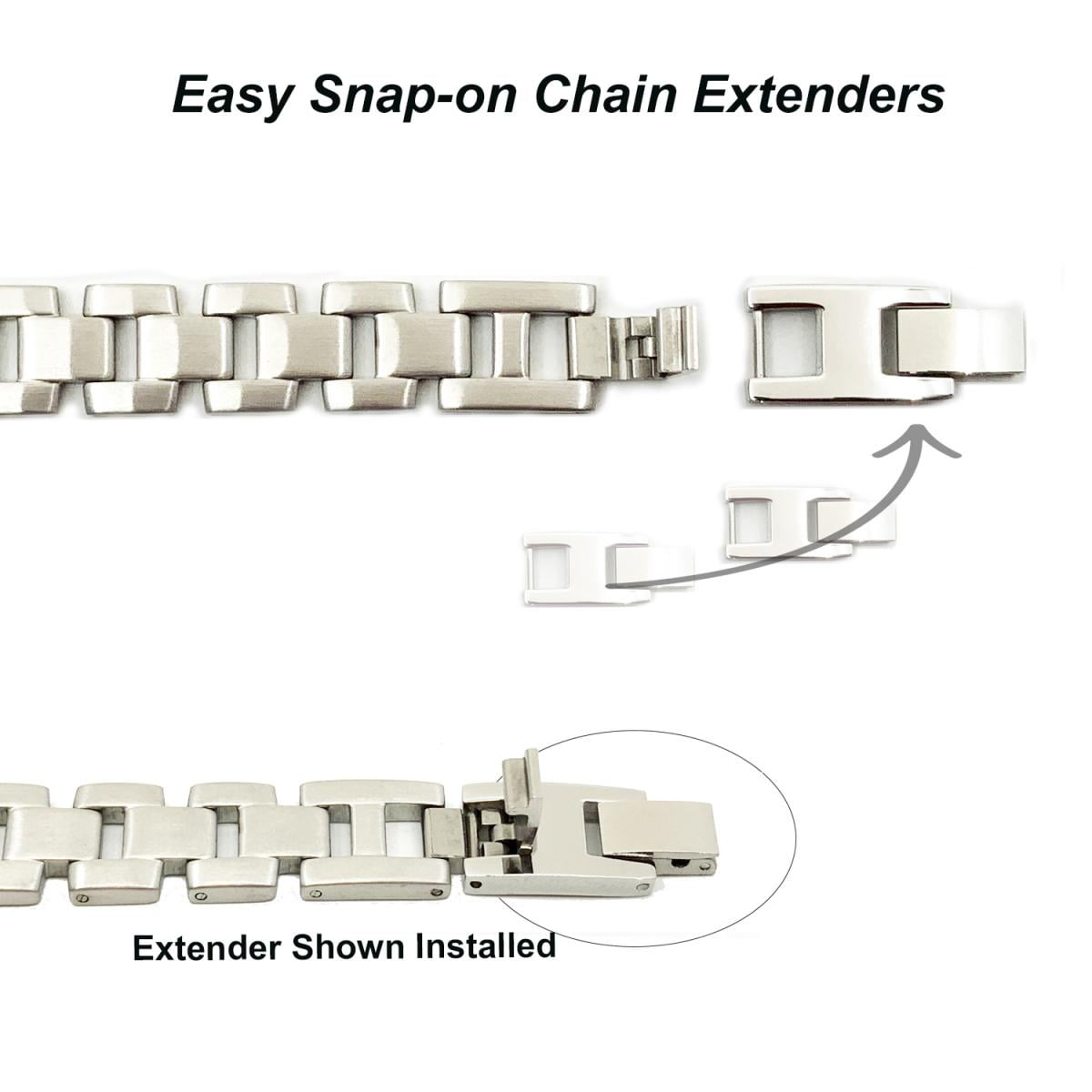 Men's Translucent Blue Stainless Steel Box Link Bracelet Tail Chain ...