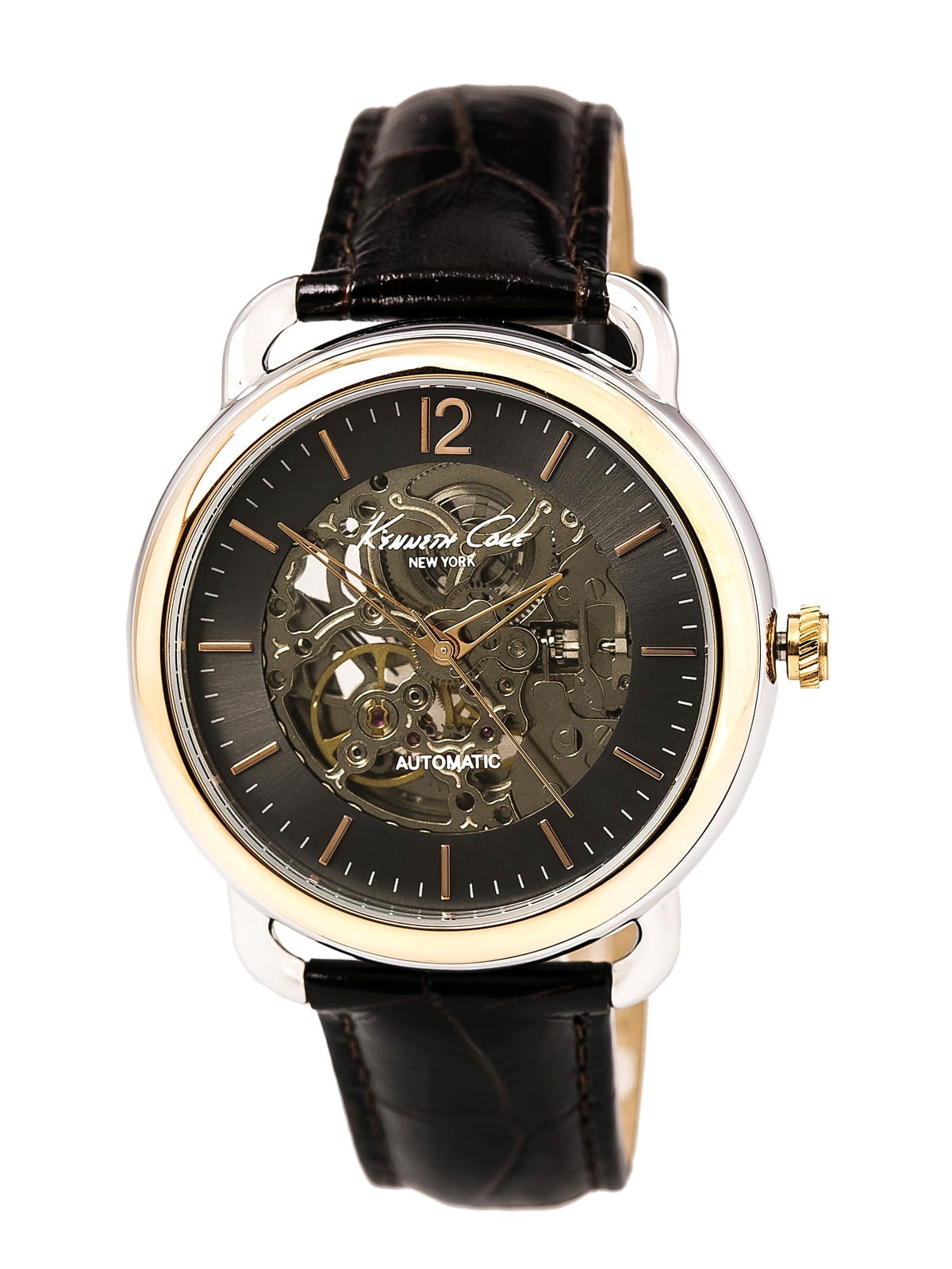 Men's Transparency KC8016 Brown Leather Automatic Watch - Walmart.com