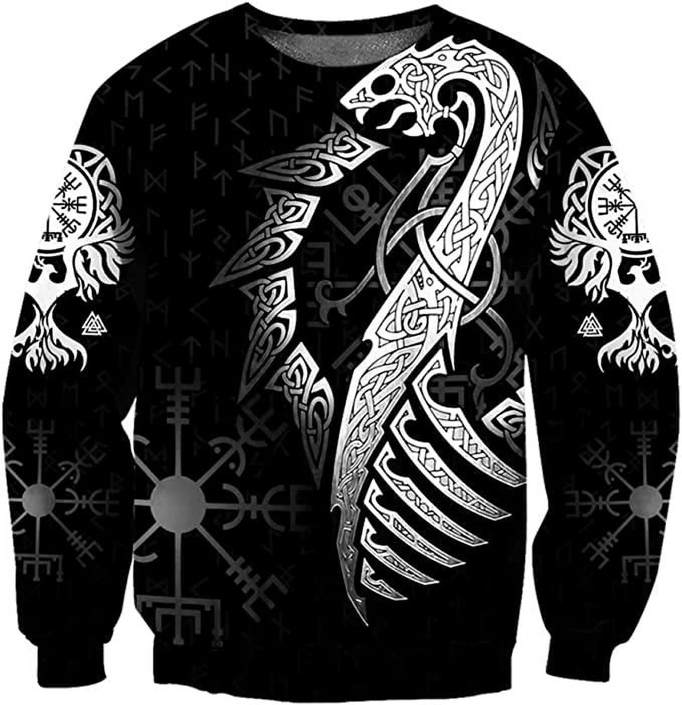 Men's Tree Of Life Vegvisir Viking Dragon Rune Tattoo Full Zip Hoodie, Norse Mythology 3d ...