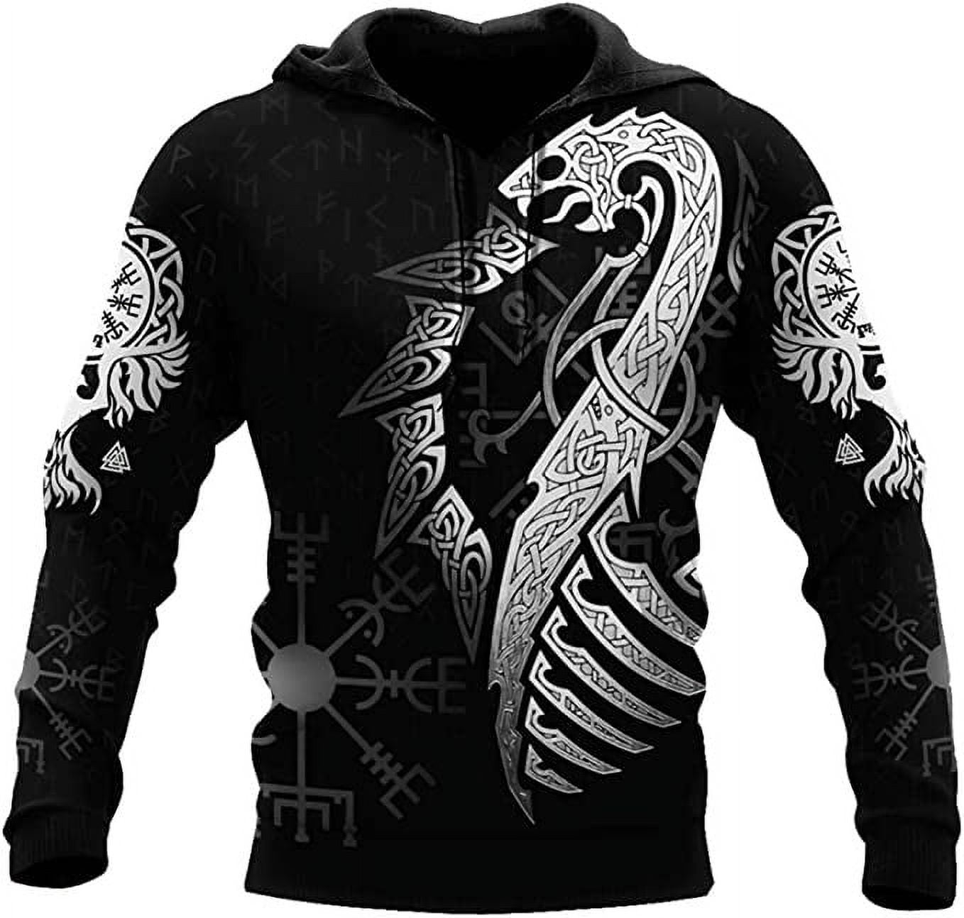 Men's Tree Of Life Vegvisir Viking Dragon Rune Tattoo Full Zip Hoodie, Norse Mythology 3d ...