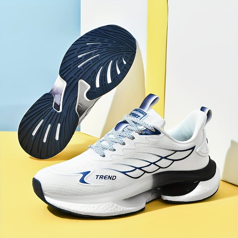 Men's Trendy Running Shoes, Gradient Color Wing Pattern Shock ...