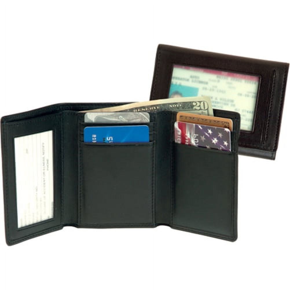 Royce Leather Men's Tri-Fold Wallet, Double ID Window, Top Grain Nappa ...