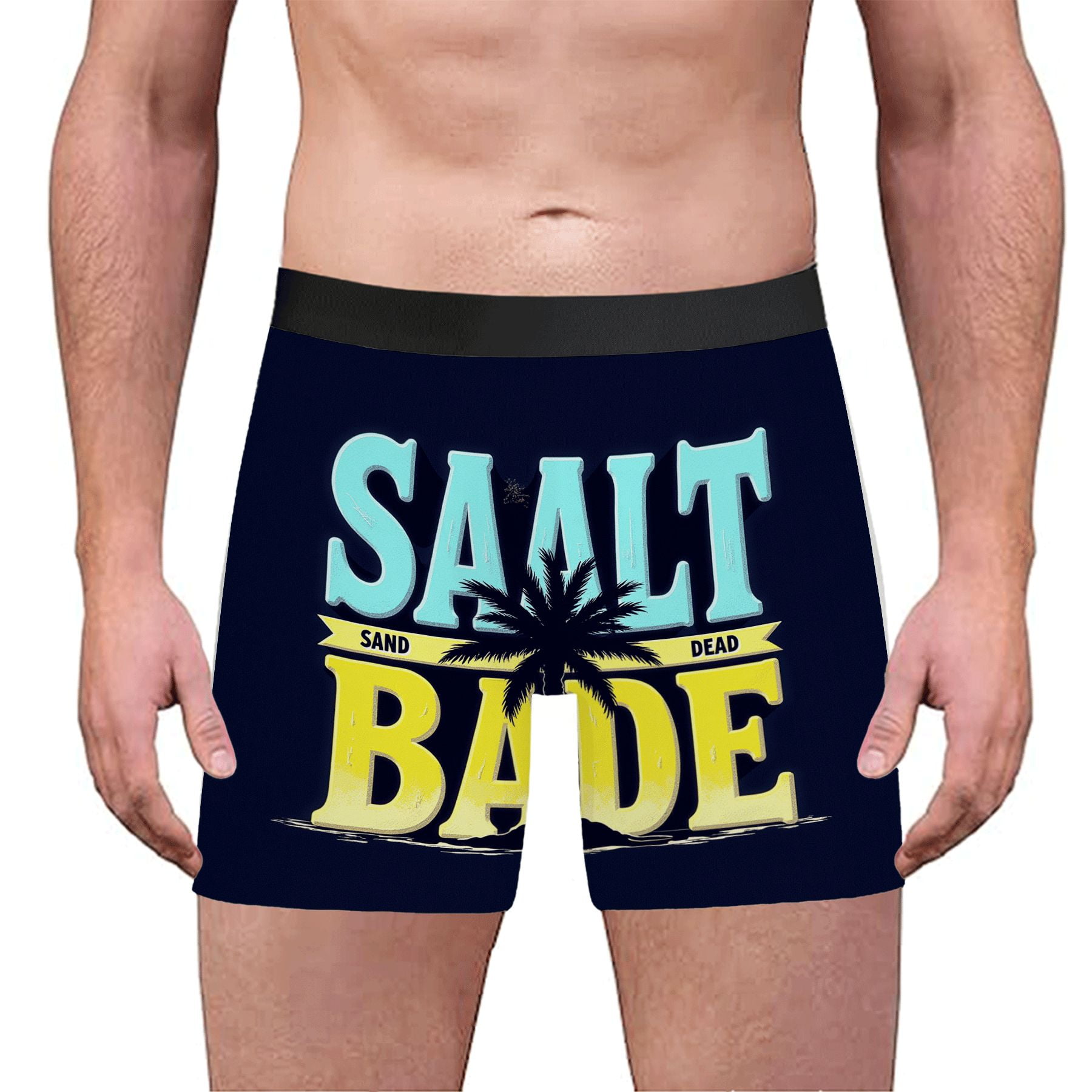 Men's Tropical Boxer Briefs - " SAULT BAE " Design with Palm Tree ...