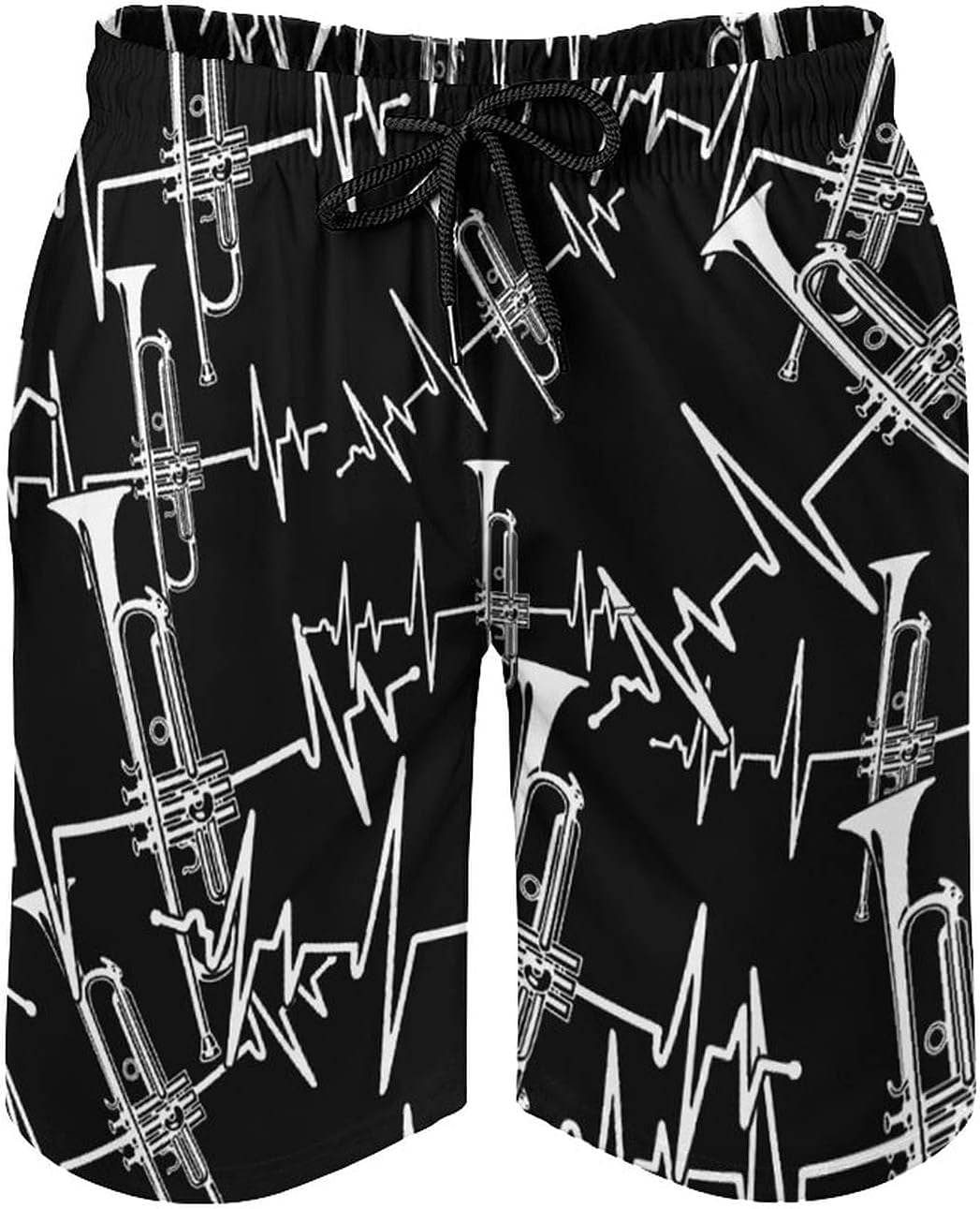 Men's Trumpet Heartbeat Beach Trunks for Men Shorts Swimming Pants ...