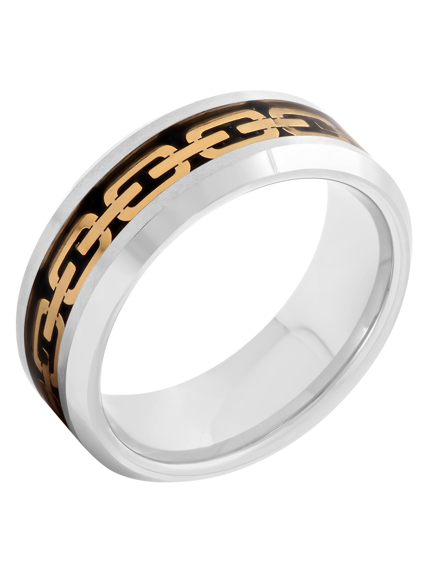 Men's Tungsten 8MM Chain Link Inlay Wedding Band - Mens Ring - Walmart.com