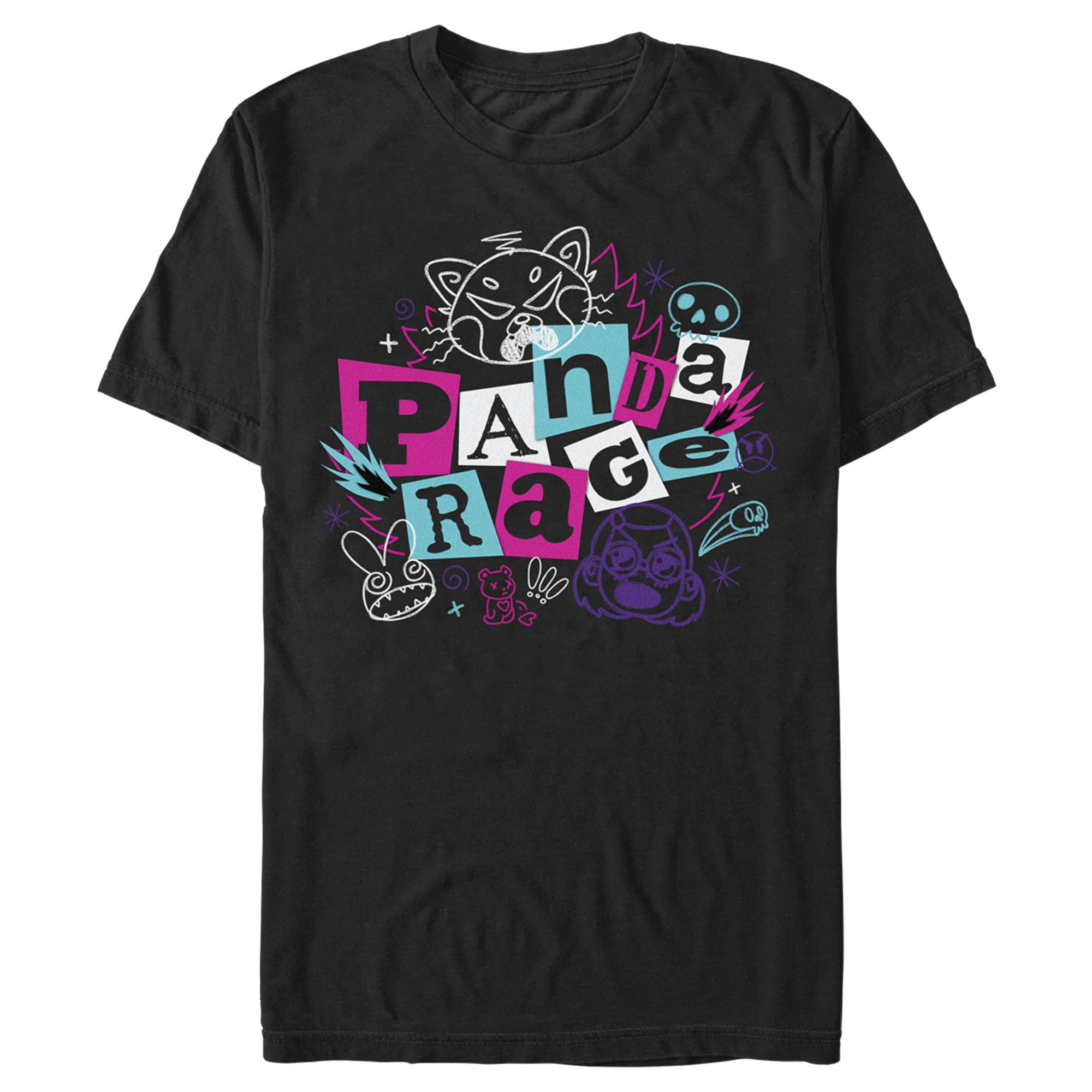 Men's Turning Red Panda Rage Doodles Graphic Tee Black Large - Walmart.com