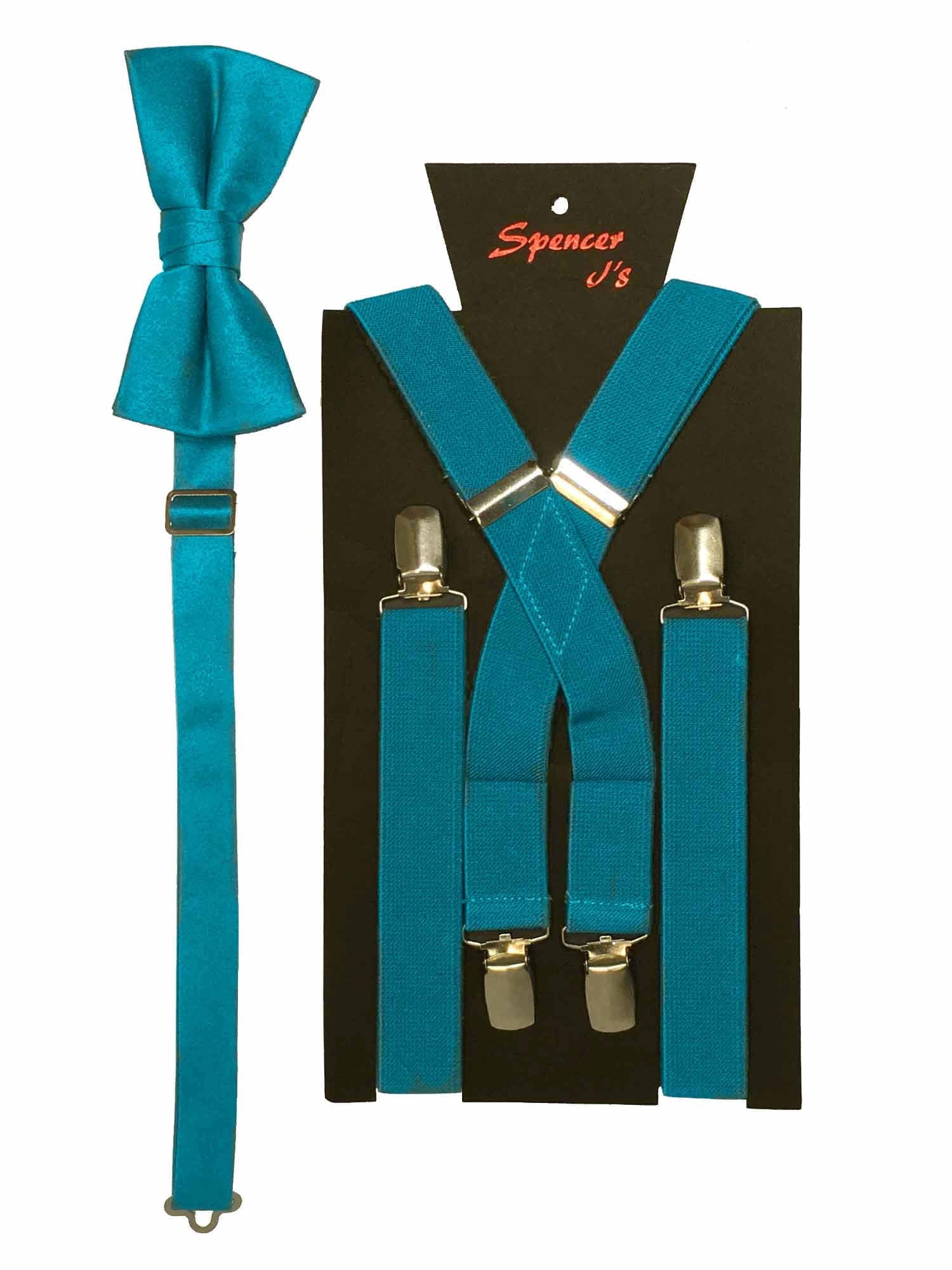 Spencer J’s Signature Satin Collection Turquoise, Satin, Matching Bow ...