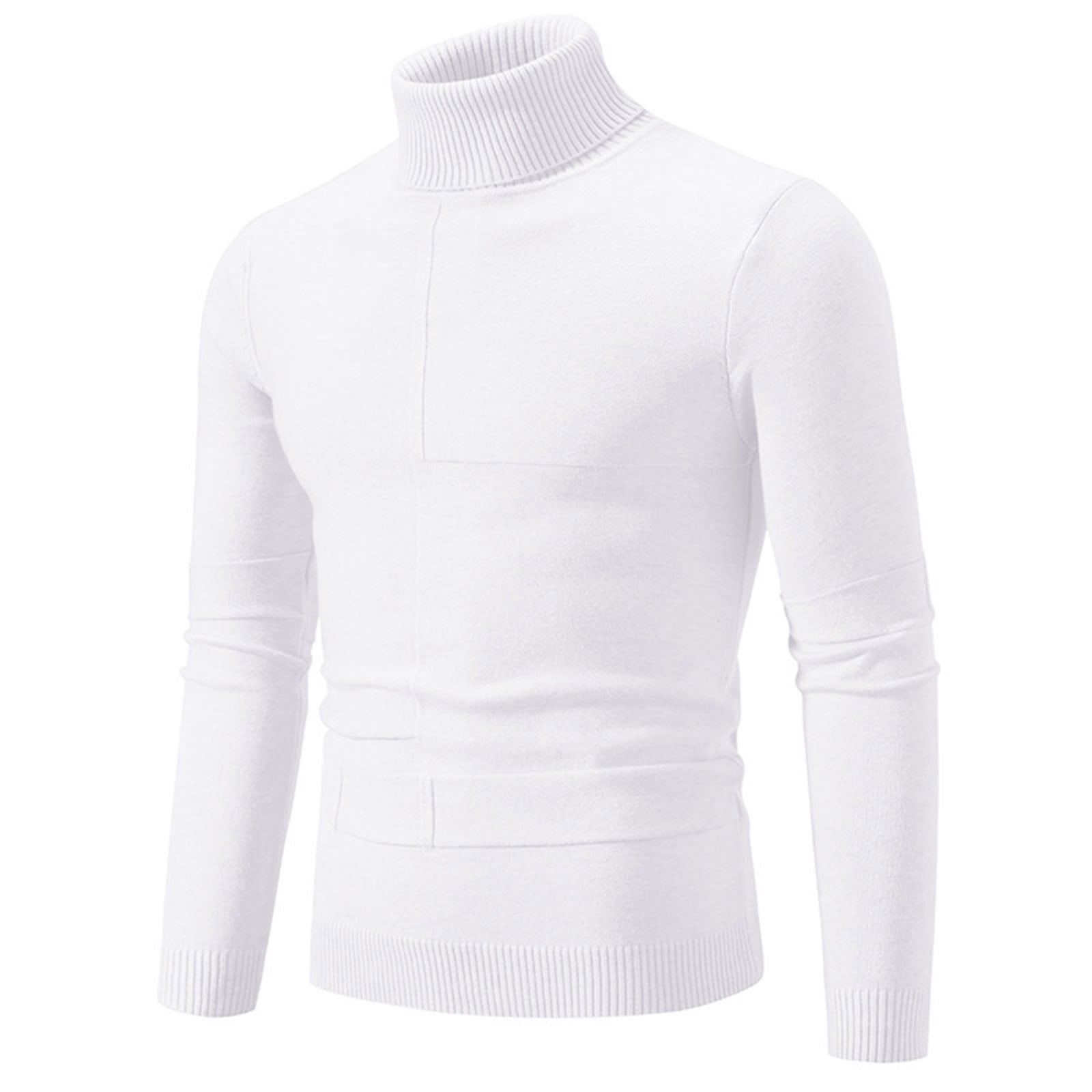 Men's Turtleneck Sweater Slim Fit High Neck Sweater Long Sleeve ...