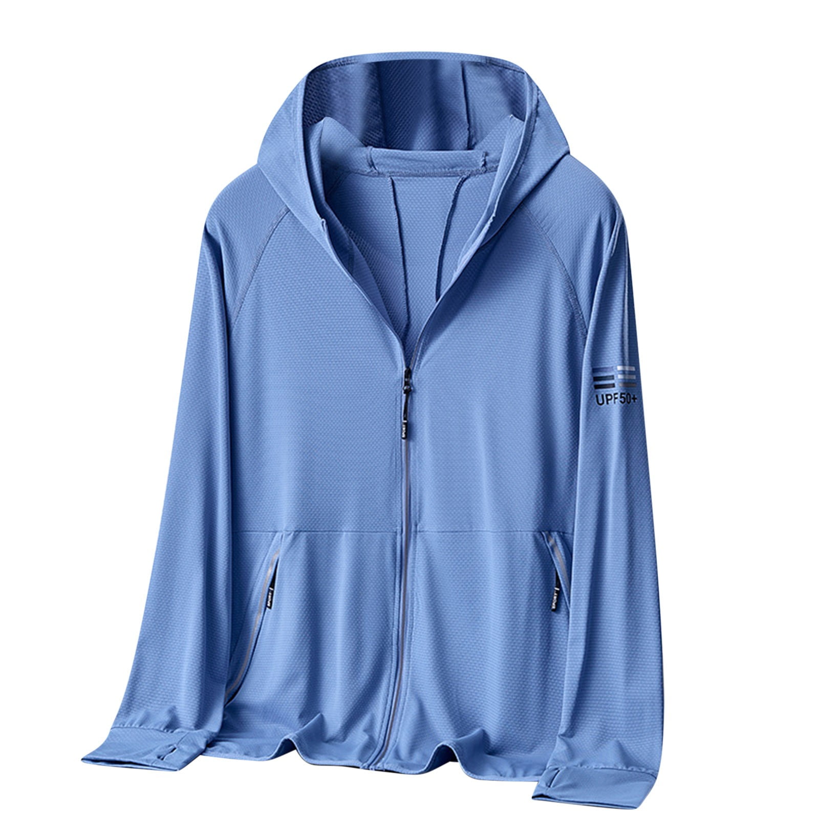 Men's UPF 50+ Light Jacket Sun Protection Hooded SPF UV Jacket Hiking ...