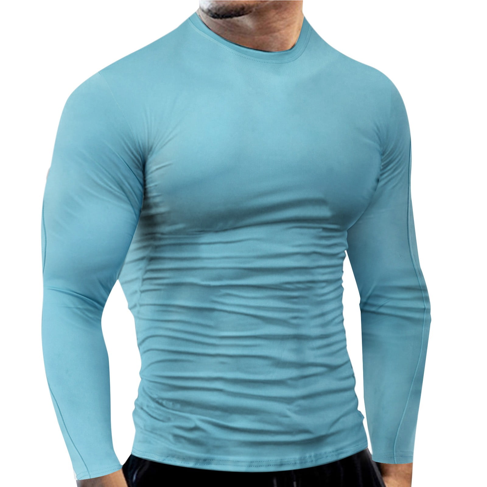 Men's UPF 50+ Long Sleeve Compression Shirts, Water Sports Rash Guard ...