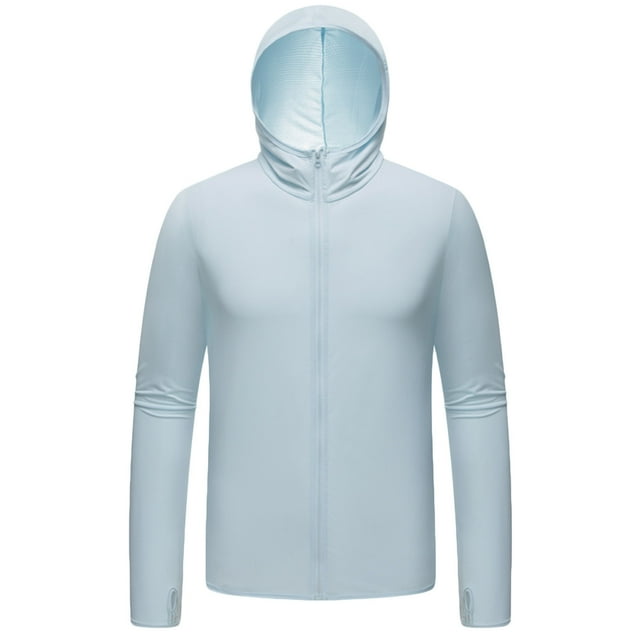 Men's UPF 50+ Long Sleeve Sun Protection Hoodie, Zip Front Performance ...