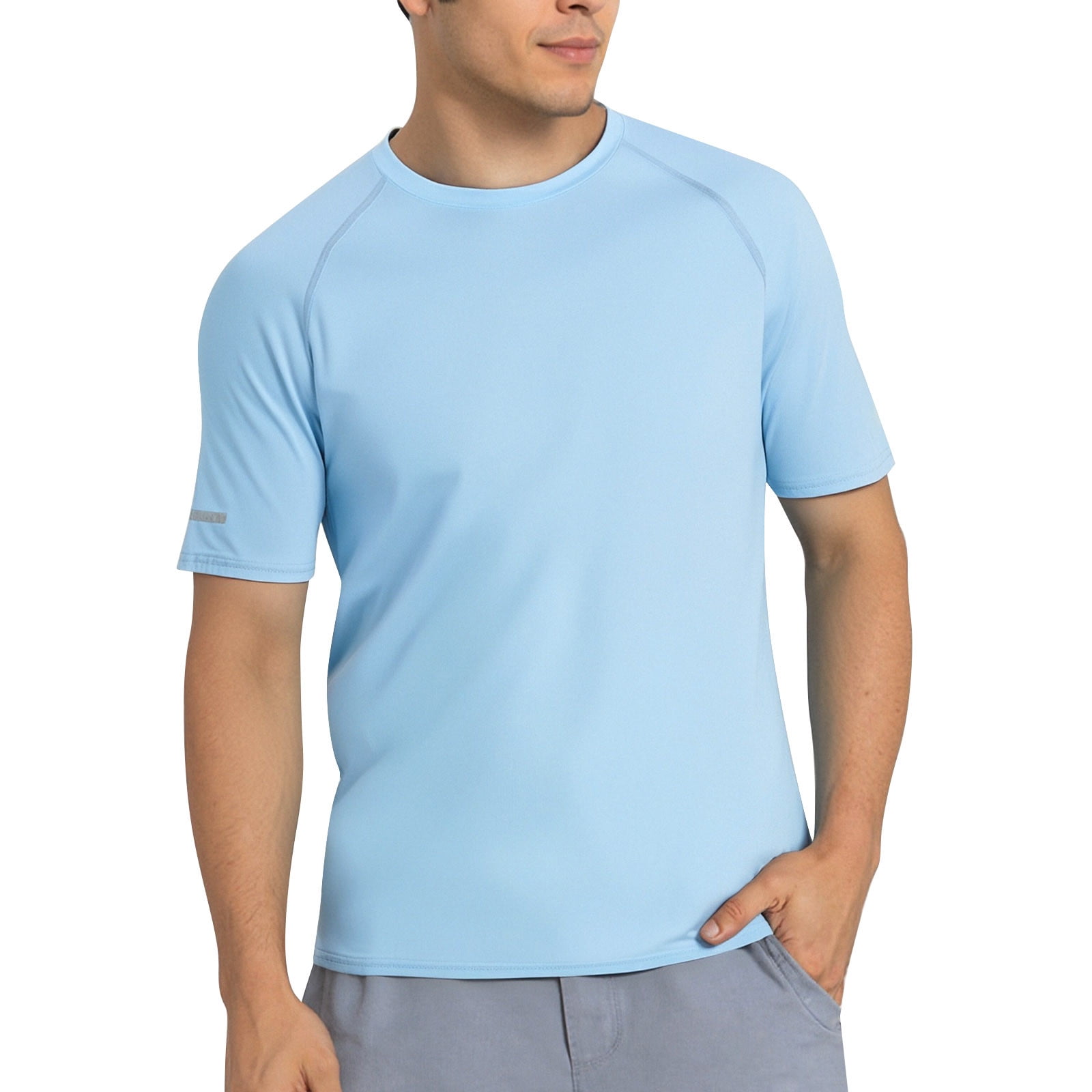 Men's UPF 50+ Rash Guard Swim Shirt Quick Drying Short Sleeve Athletic ...