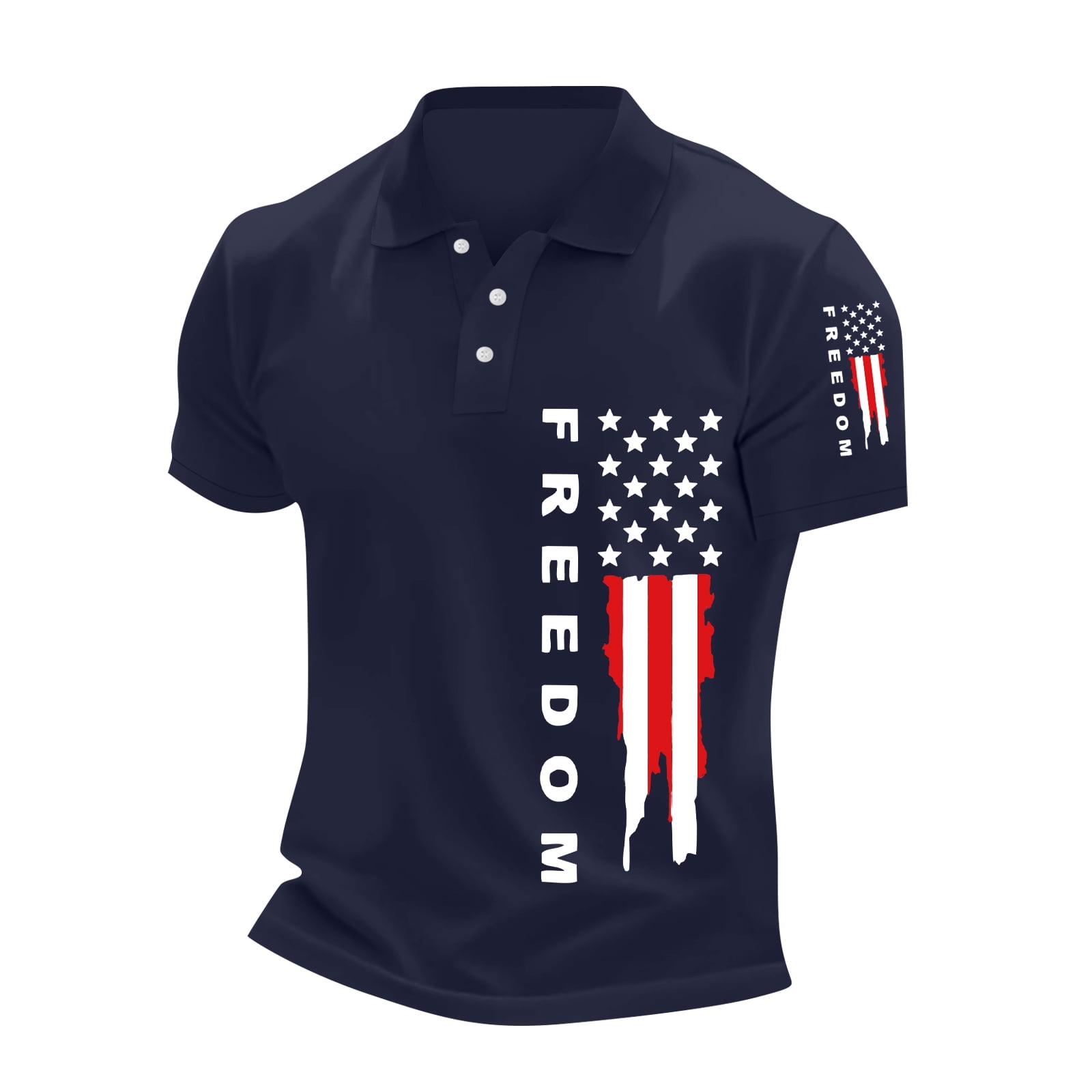 Men's USA 250th Anniversary Freedom Flag Polo Shirt Patriotic American ...