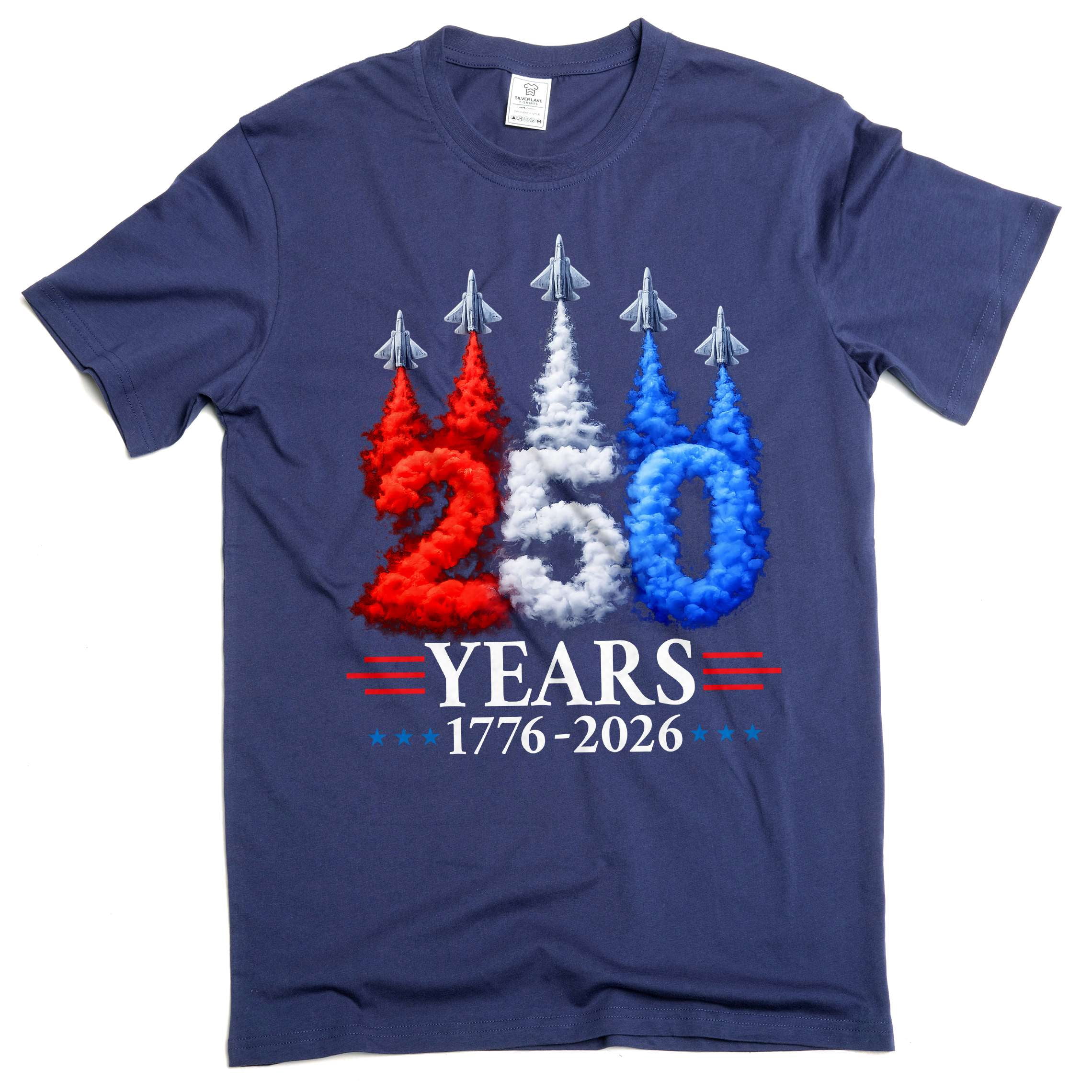Men's USA 4th of July Jet flyover 250th anniversary 1776-2026 T-shirt ...